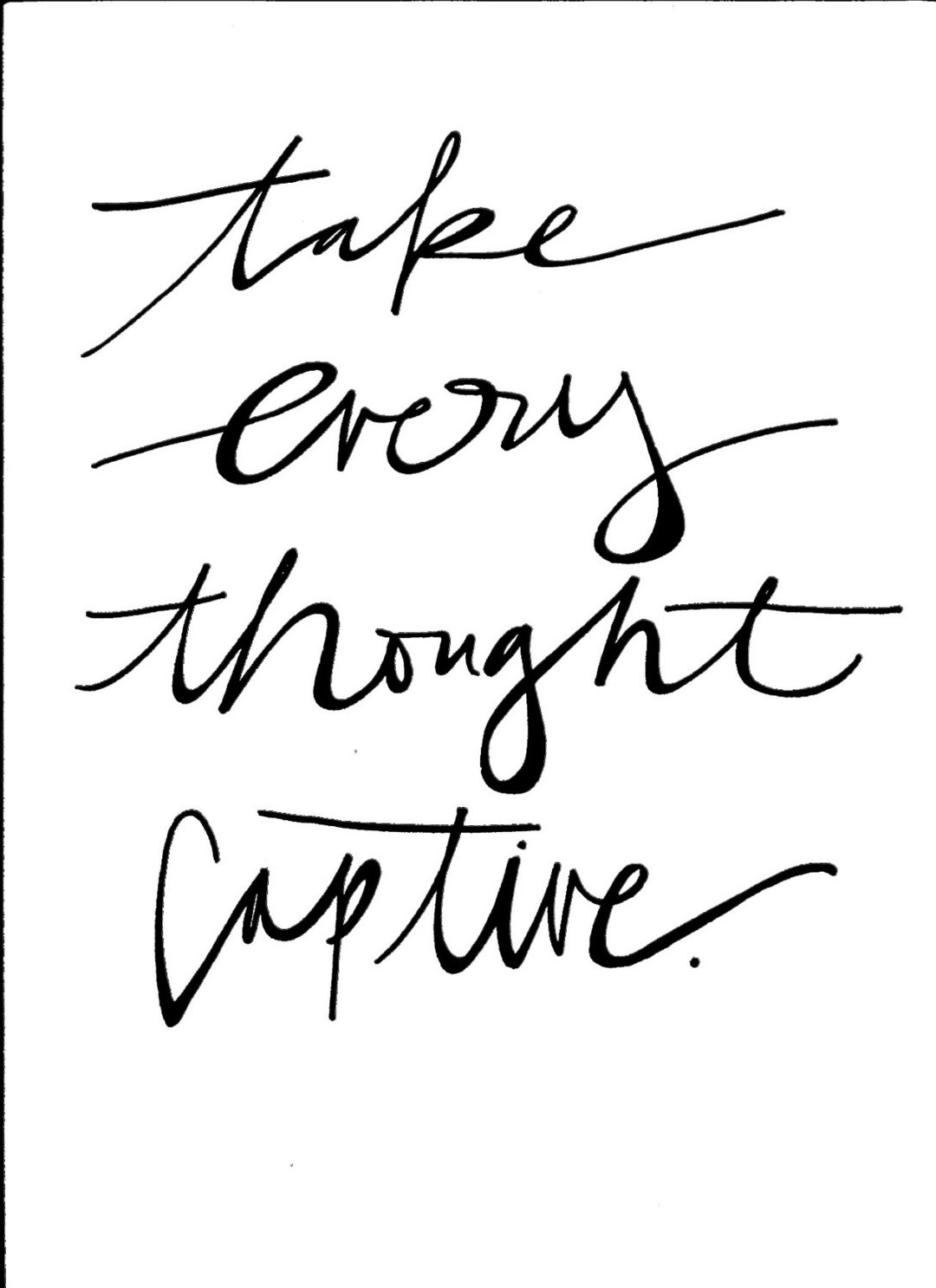 Buy Take Every Thought Captive. Printable Jpeg Online in India - Etsy