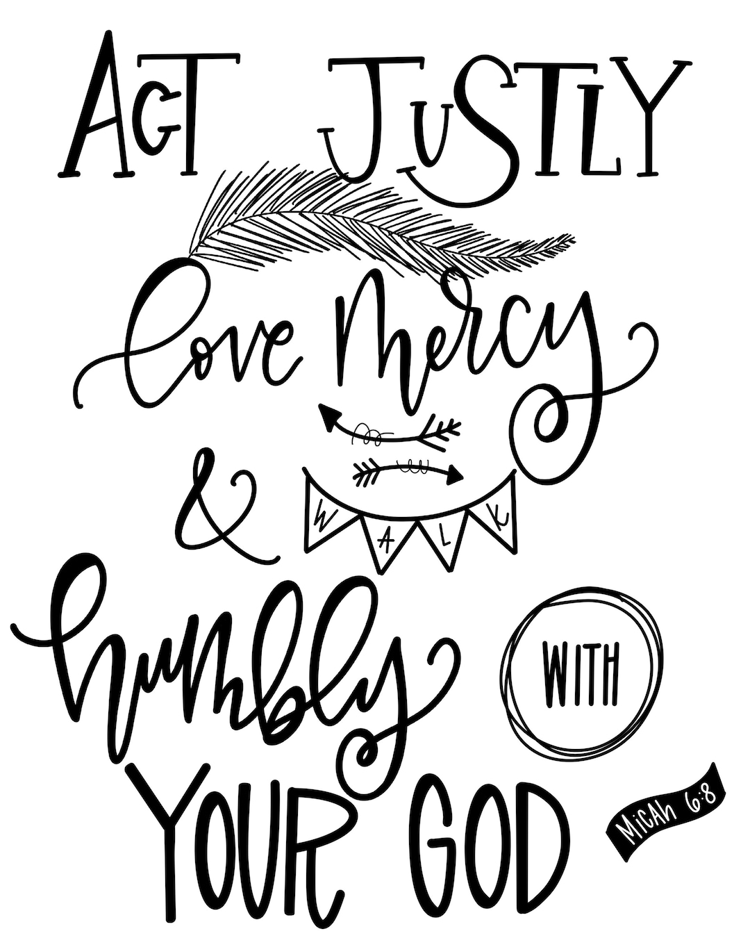 Act Justly, Love Mercy Micah 6:8 Printable - Etsy
