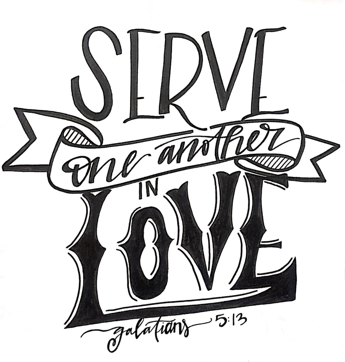 Serve One Another in Love Printable JPEG - Etsy Australia