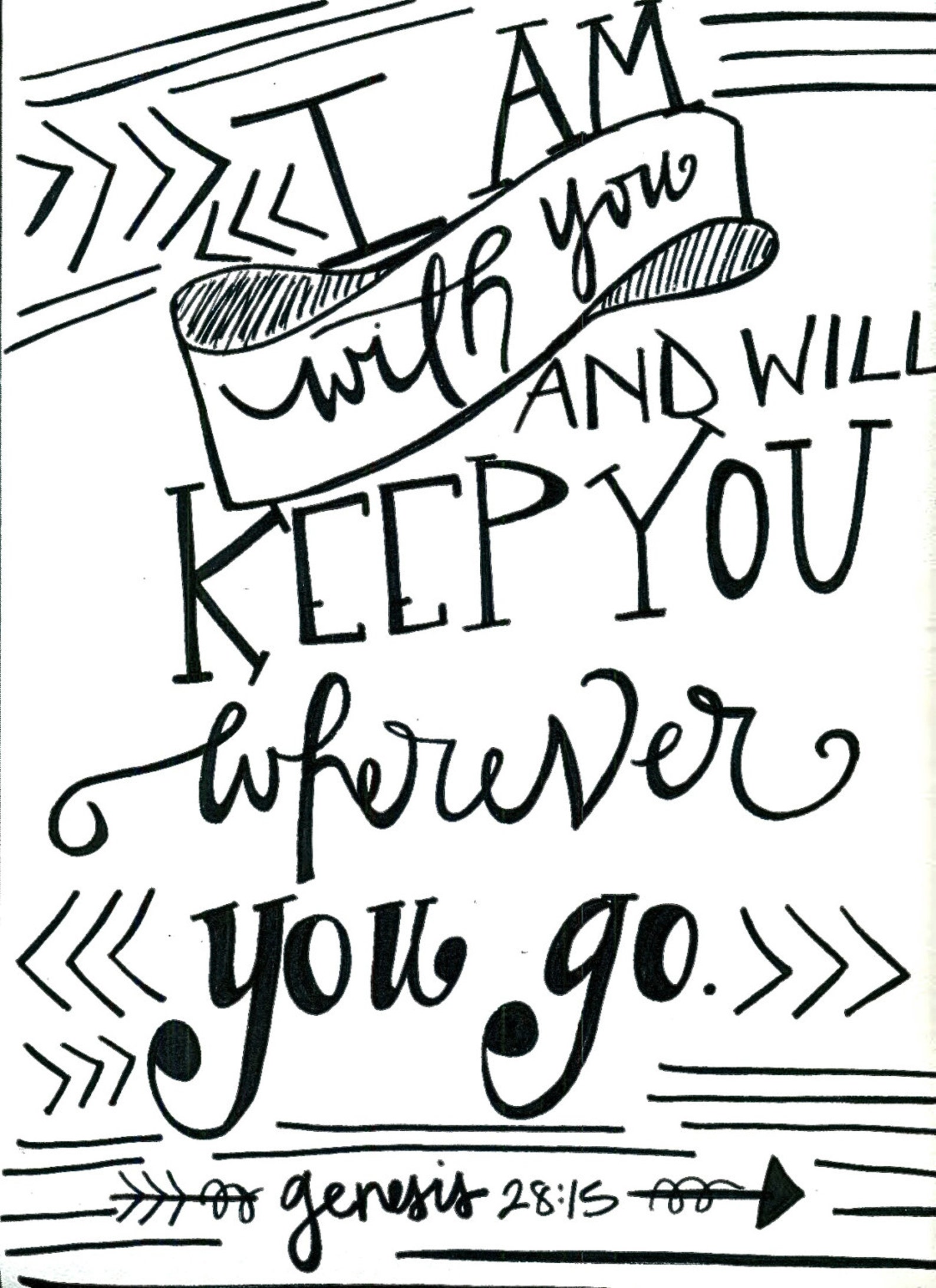 I Am With You and Will Keep You Wherever You Go. Genesis 28:15 - Etsy