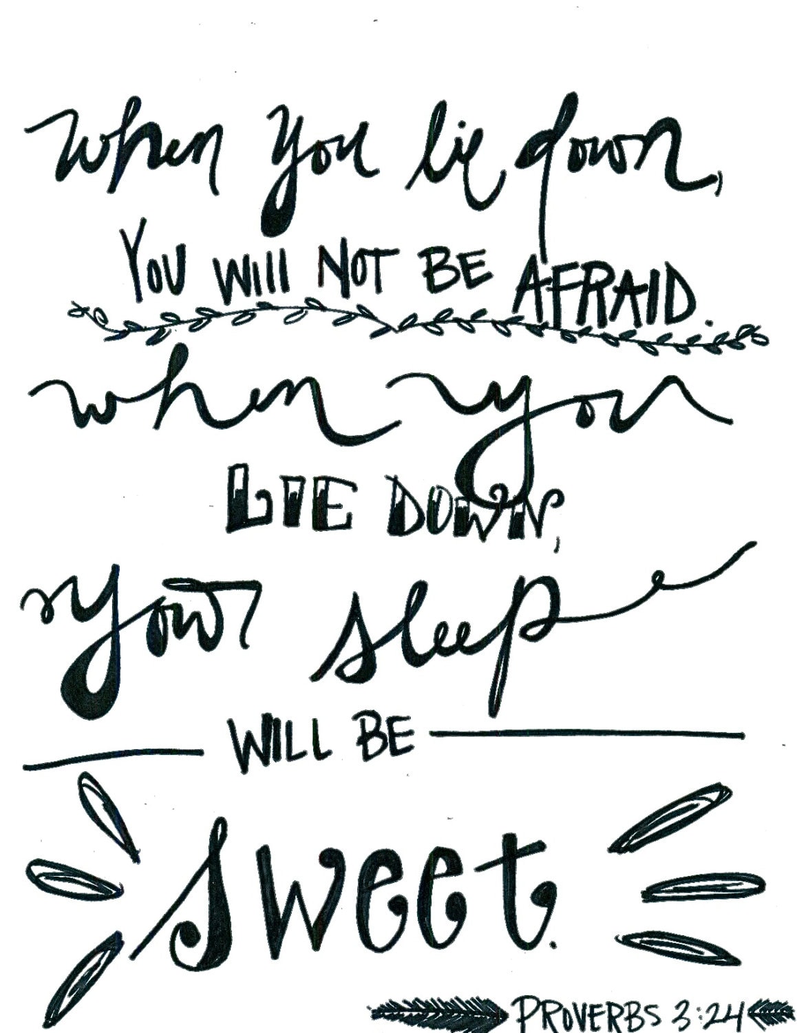 When You Lie Down, Your Sleep Will Be Sweet. Proverbs 3:24 - Etsy