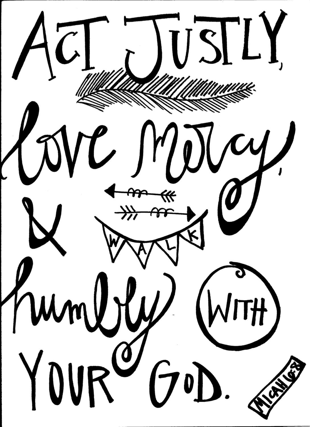 Act justly love mercy Micah 6:8 printable | Etsy