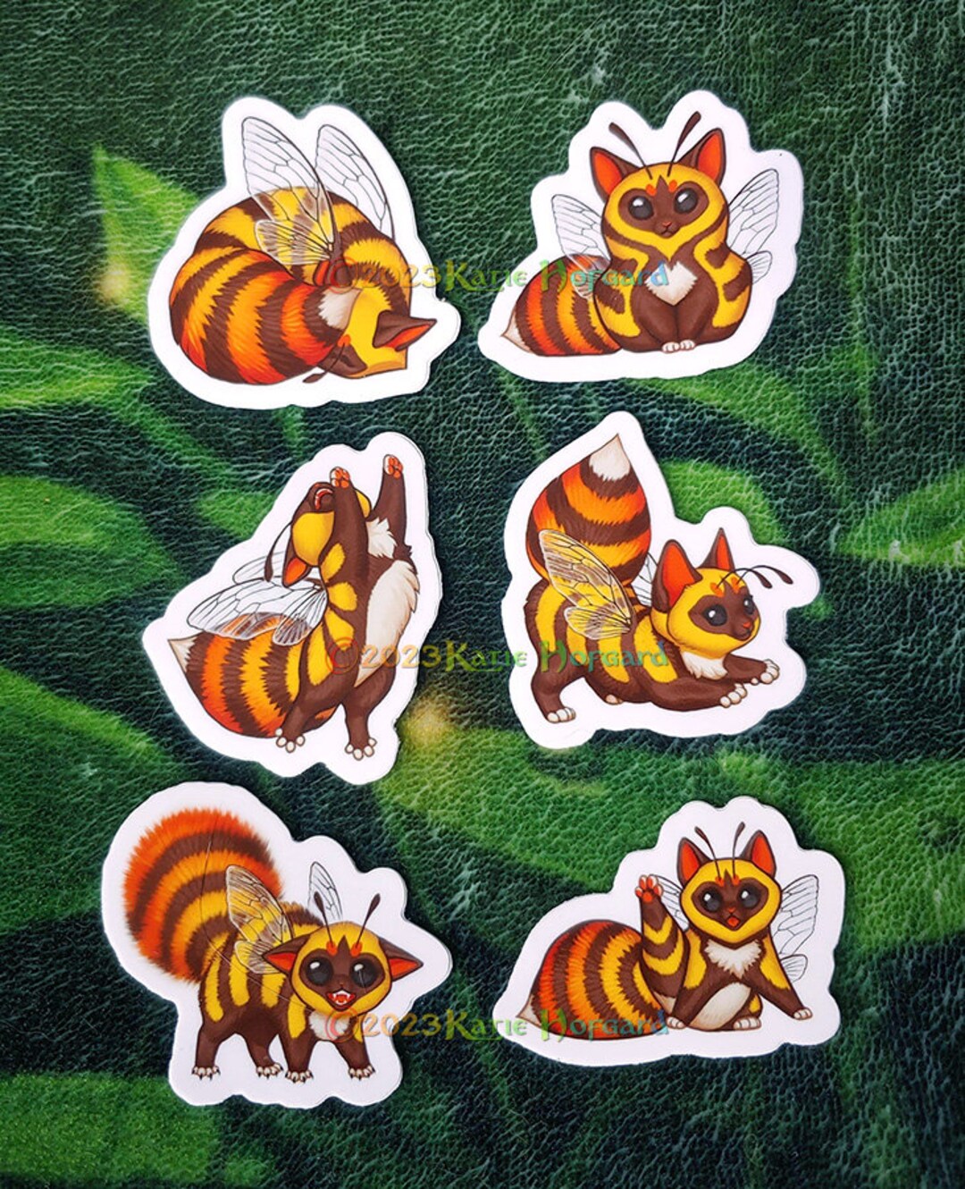 Kitten Bee Sticker Set - Etsy