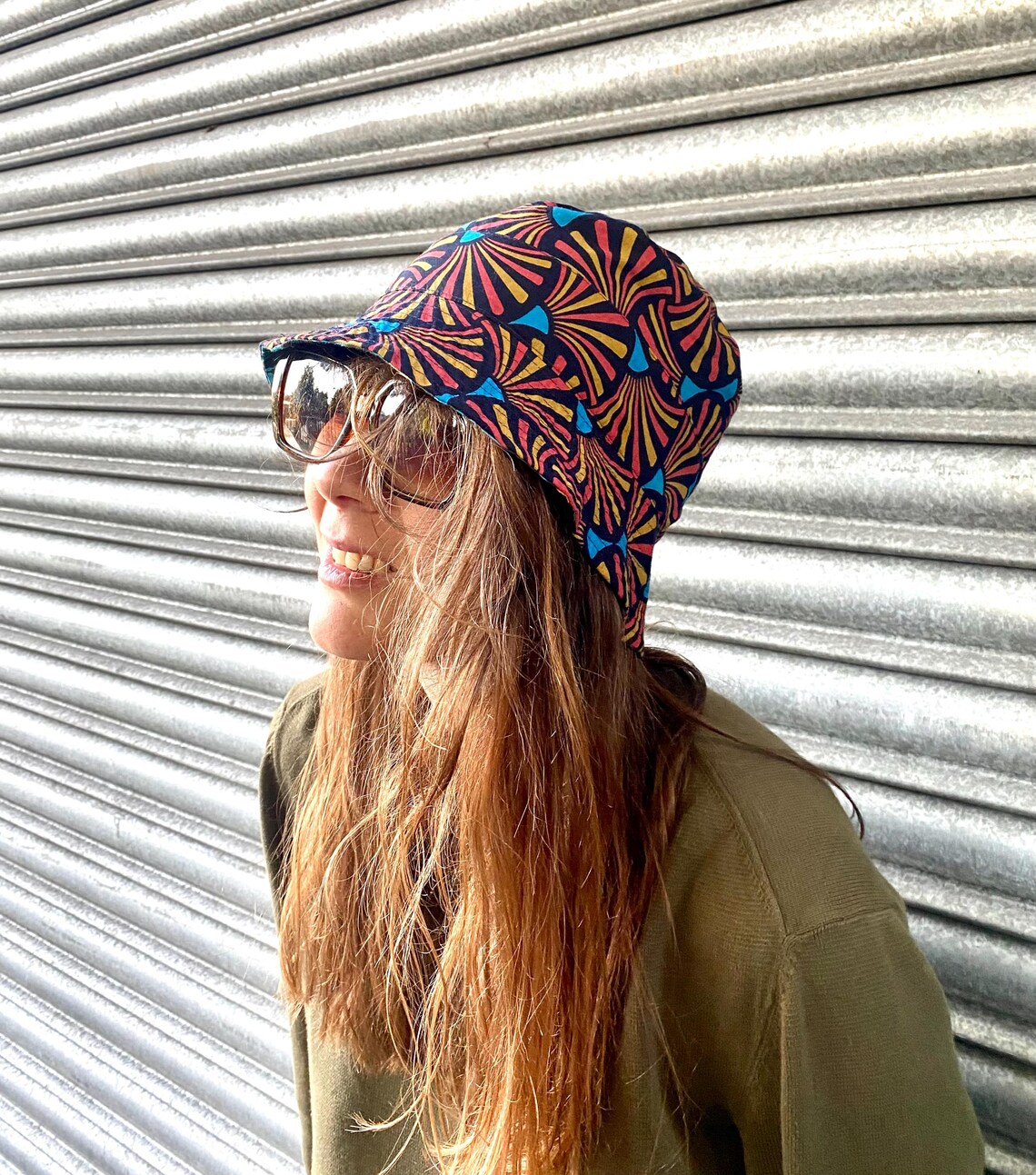 JACKFRUIT Hula Hat - Bucket Hat - Peacock - Reversible 80s Cap Aztec ...