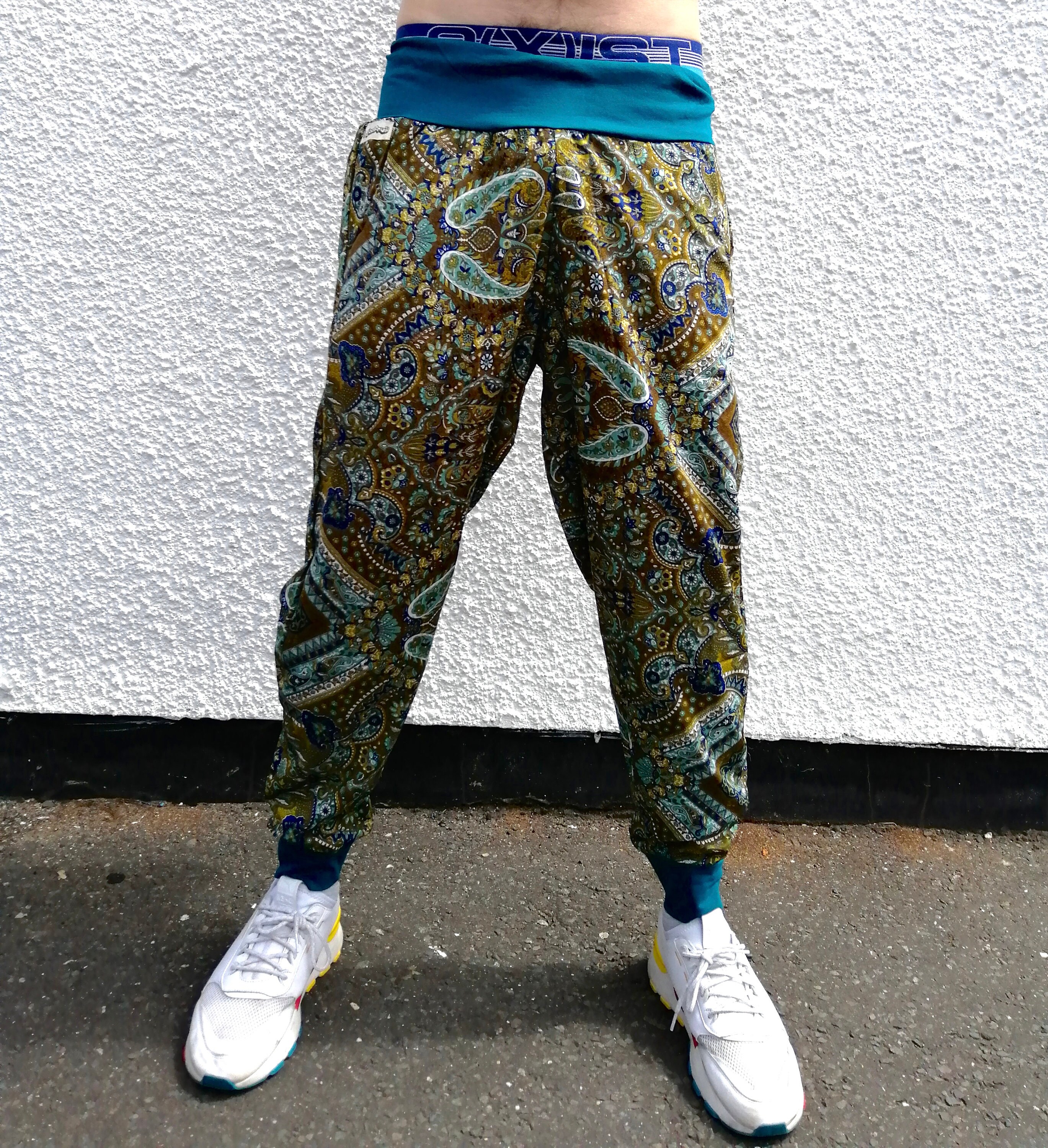 JACKFRUIT Papaya Pants - Paisley Green - Unisex Crazy Pattern Festival ...
