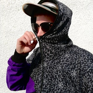 Red Velvet Shell Suit Hoodie - 90s Streetwear Burning Man Festival ...