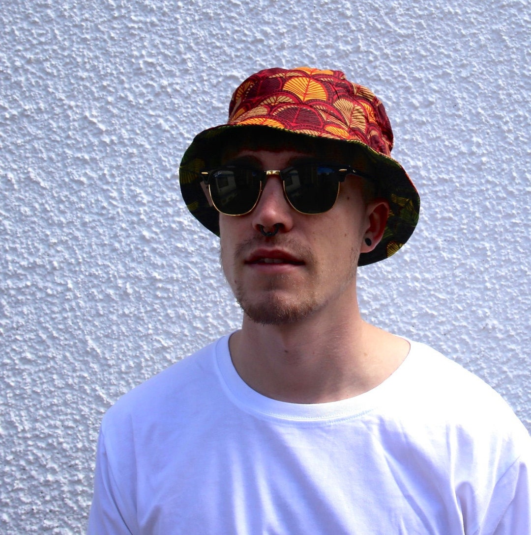 JACKFRUIT Hula Hat Bucket Hat Leafy Reversible Aztec Festival Hat ...