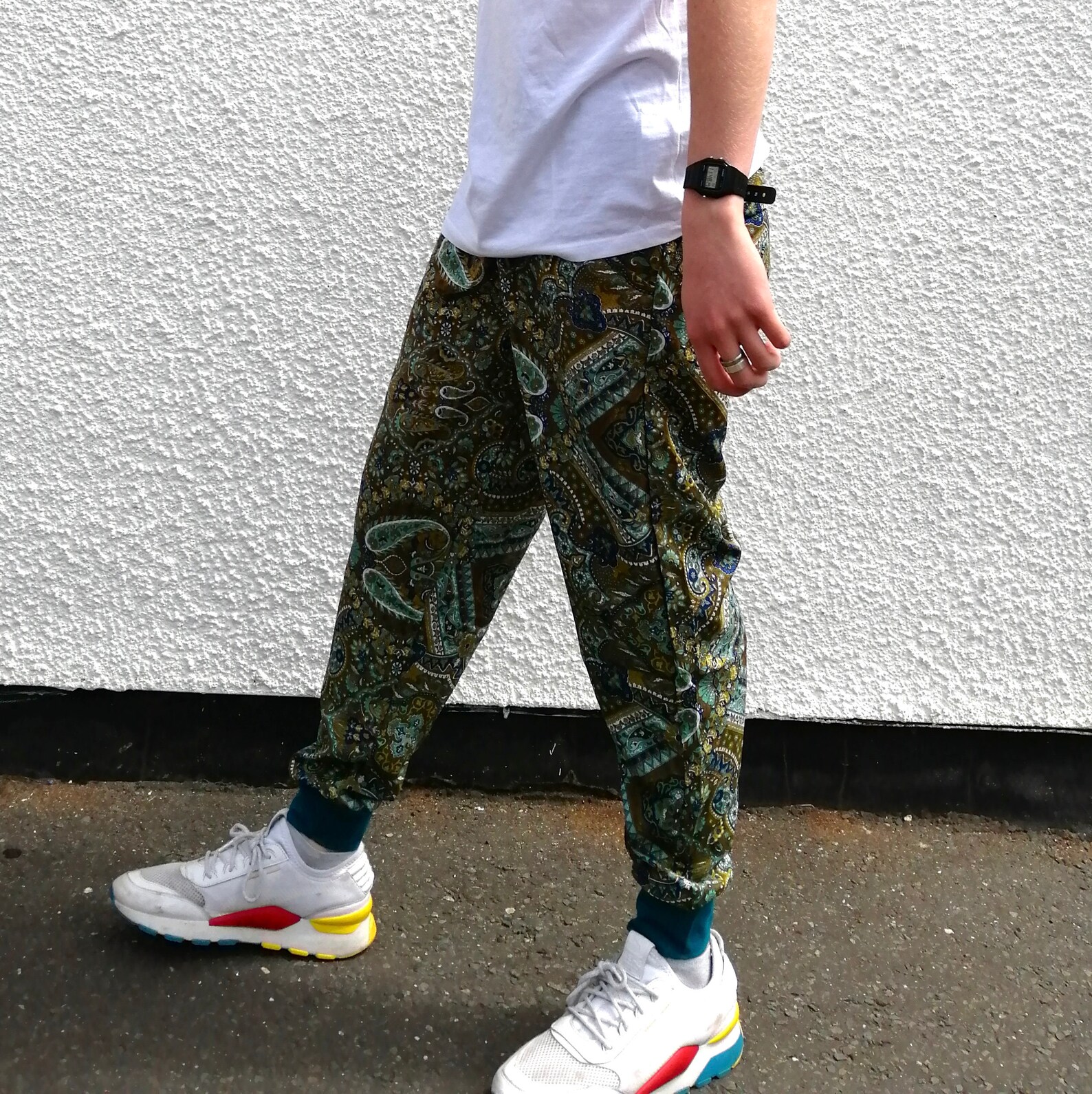 JACKFRUIT Papaya Pants - Paisley Green - Unisex Crazy Pattern Festival ...