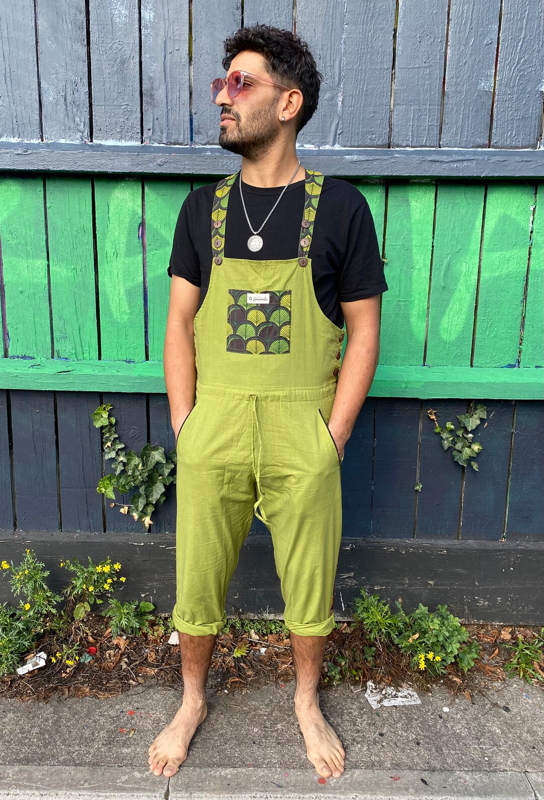 JACKFRUIT Coco Dungarees - Green 2 - Aztec Festival Clothing 80s Fresh ...