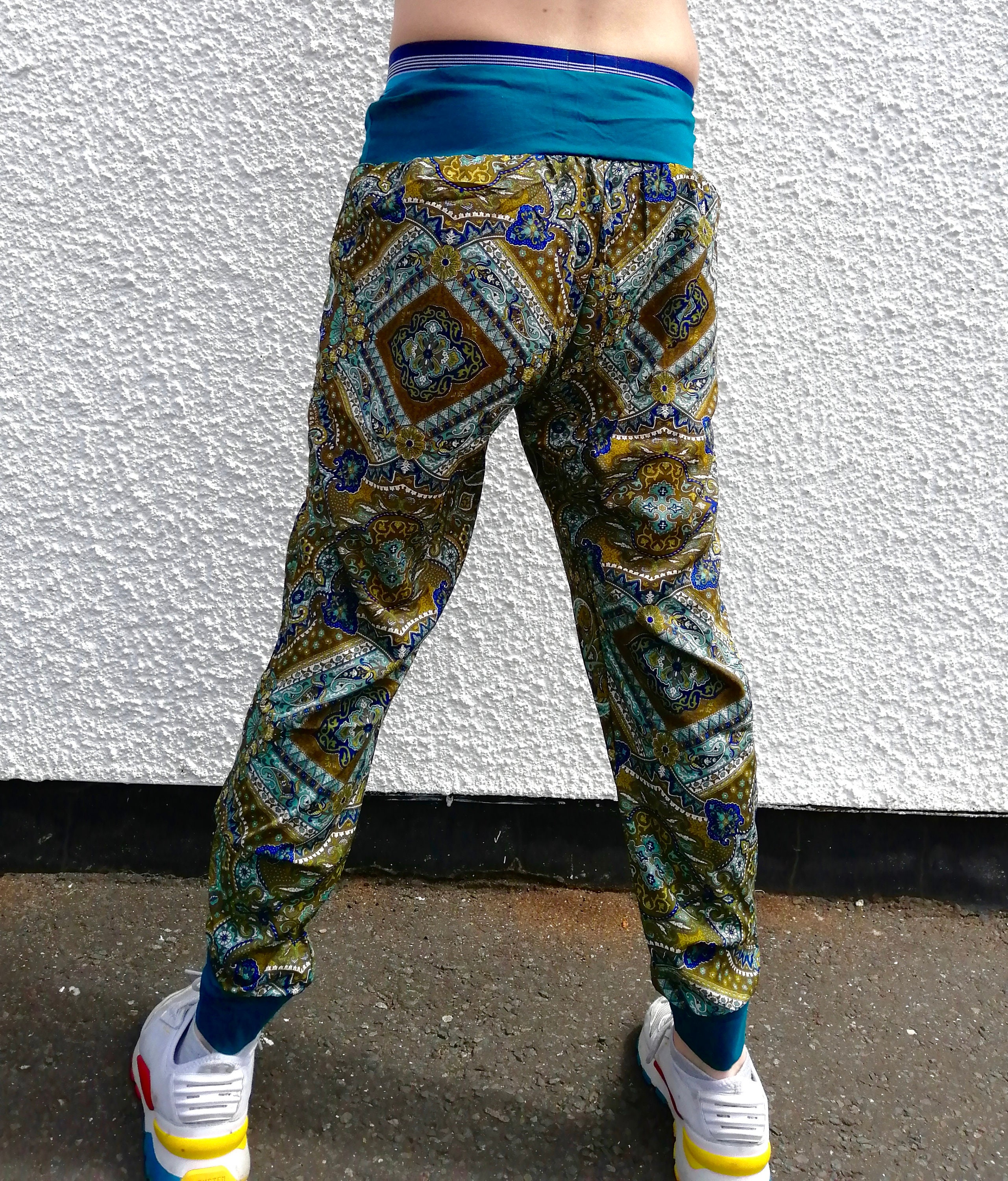 JACKFRUIT Papaya Pants - Paisley Green - Unisex Crazy Pattern Festival ...