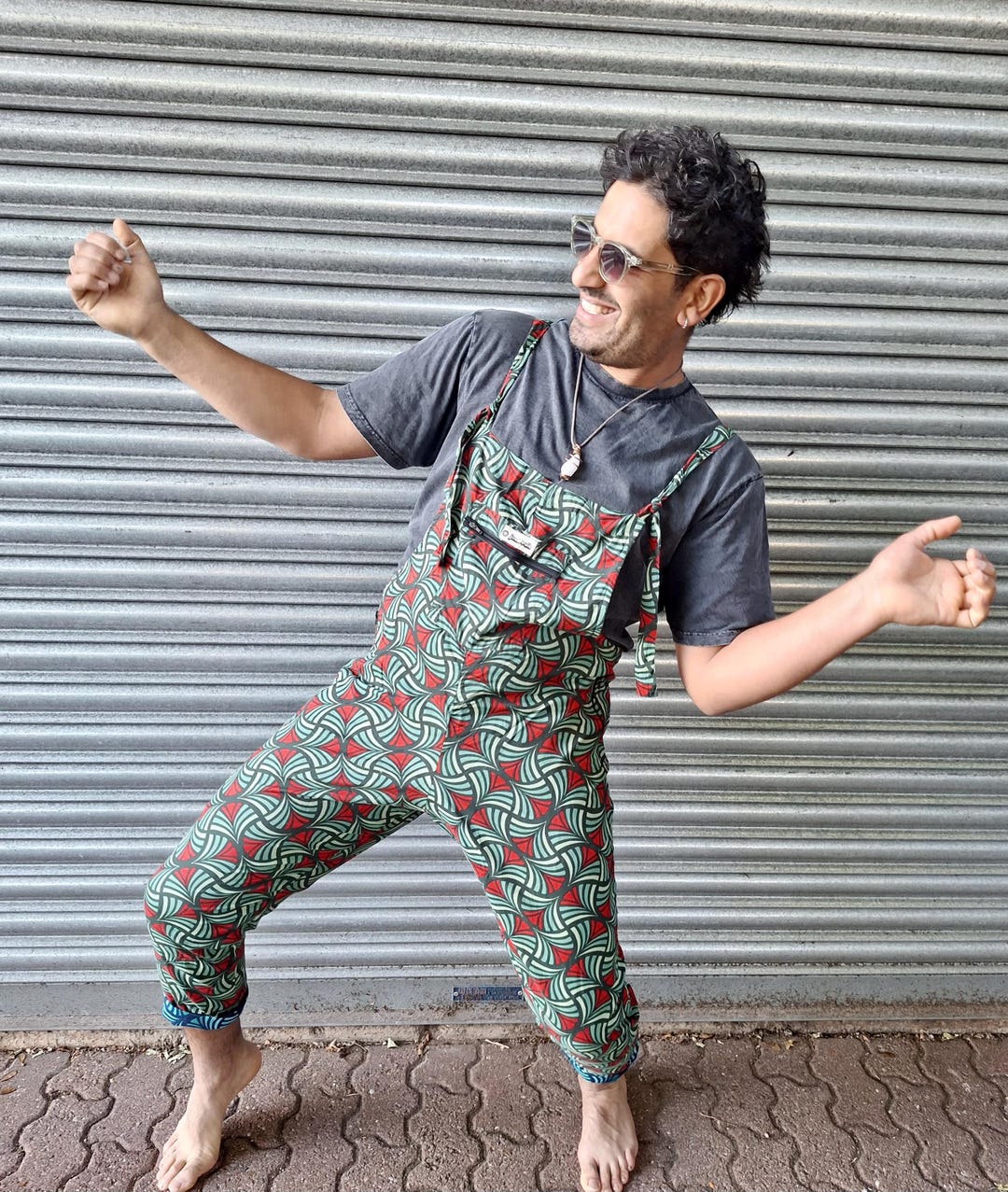 JACKFRUIT Dungarees - Peacock - 80s Fresh Prince Adult Overalls 90s ...