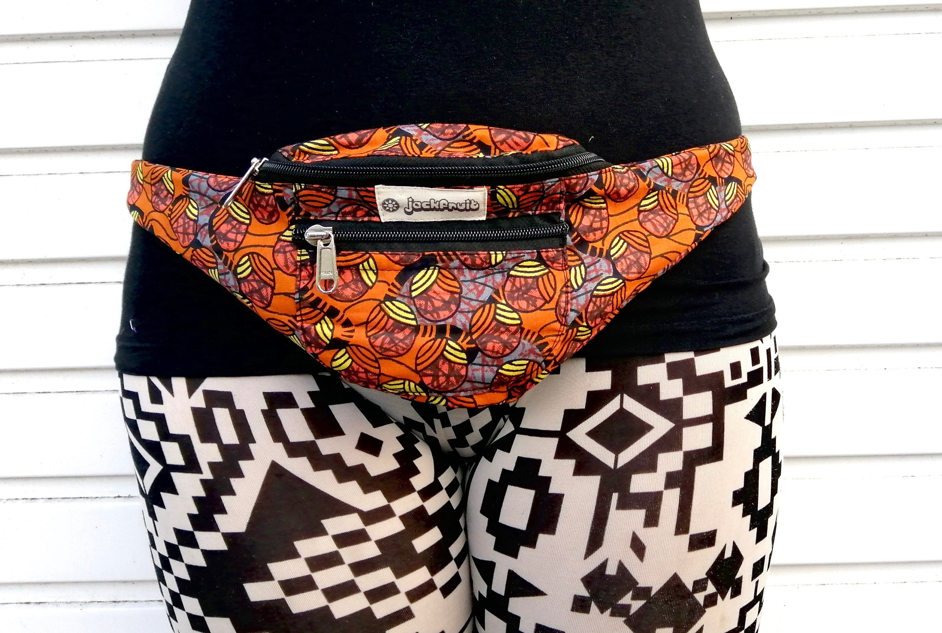 JACKFRUIT Bumbag / Fanny Pack - Afro Disco Orange - Multi Colour Unisex ...