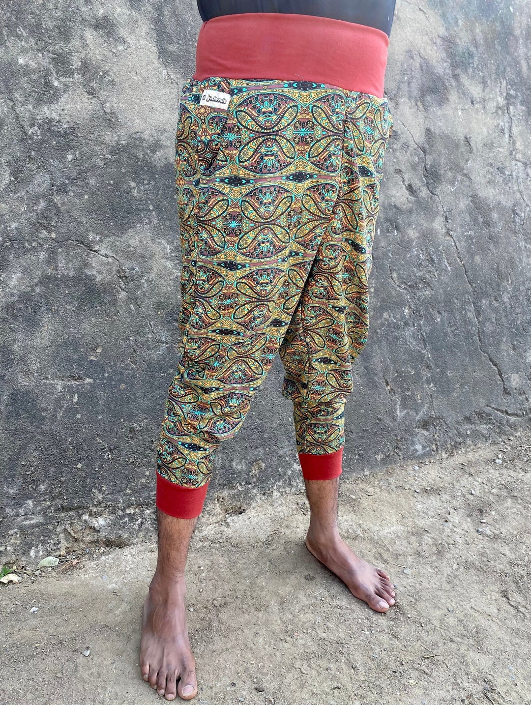 JACKFRUIT Papaya Pants - Vagabond Earthy - Boho Aztec Trousers Festival ...