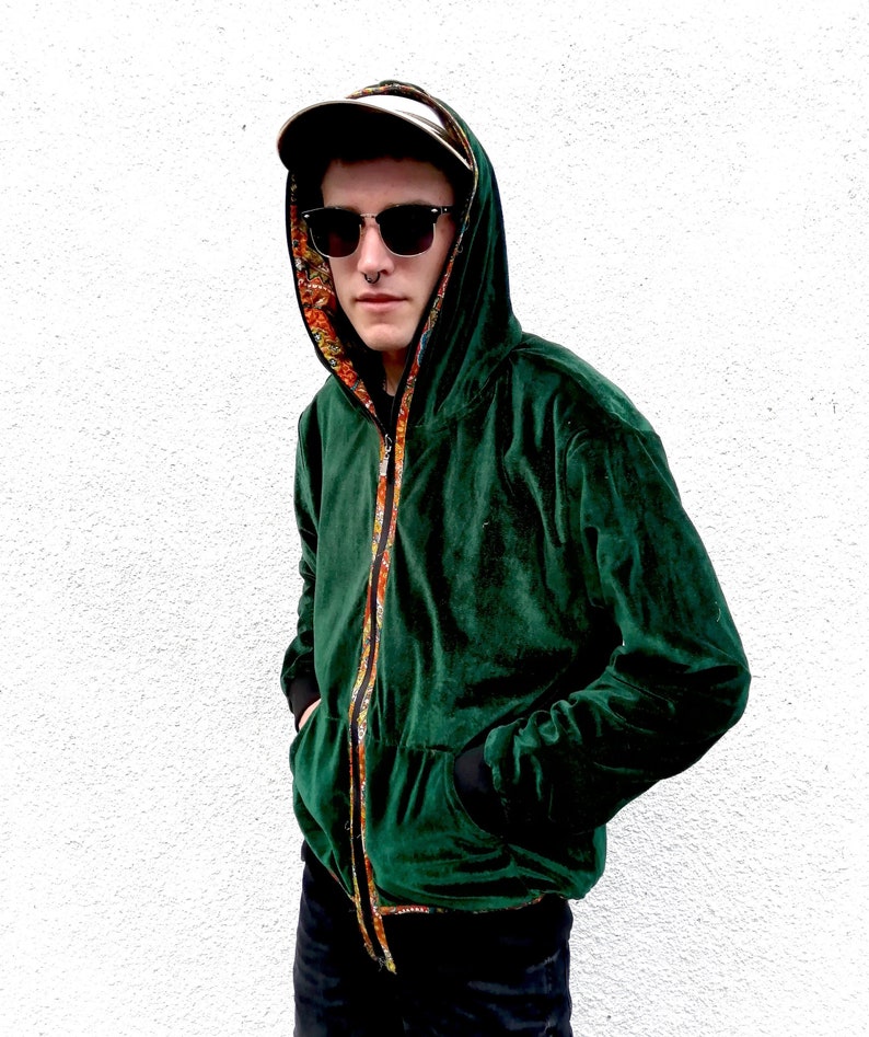 Green Velvet Shell Suit Hoodie Burning Man Festival Clothing | Etsy