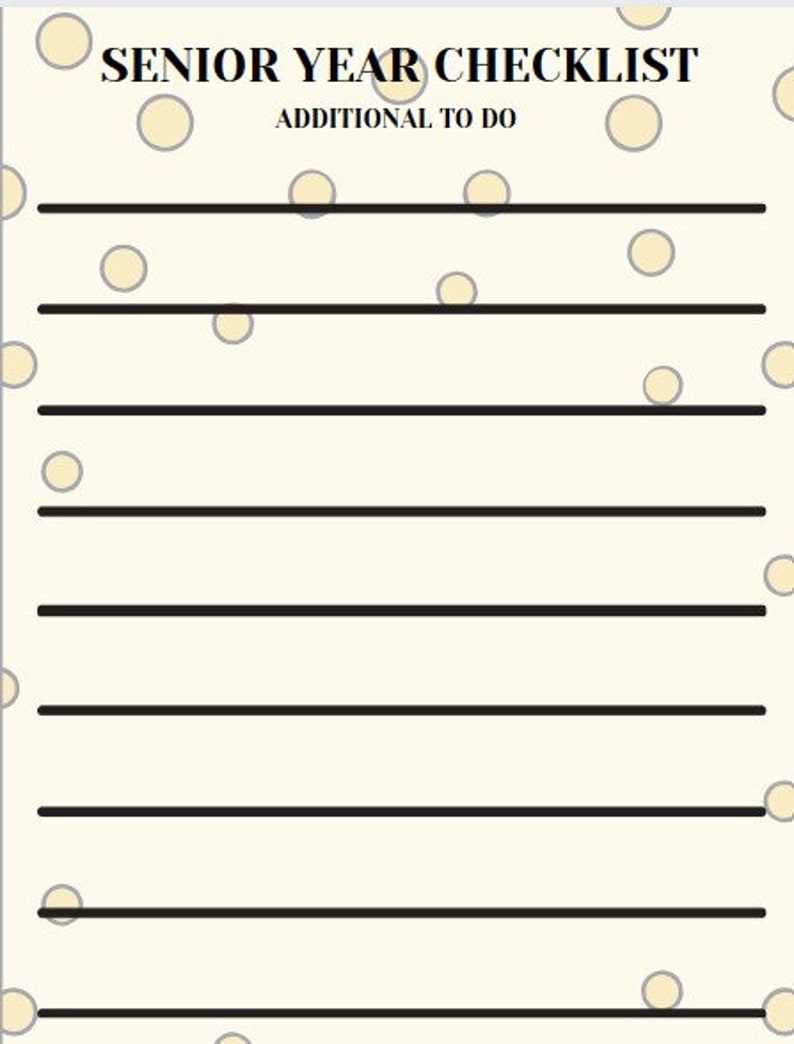 Parents' Senior Year Checklist - Etsy