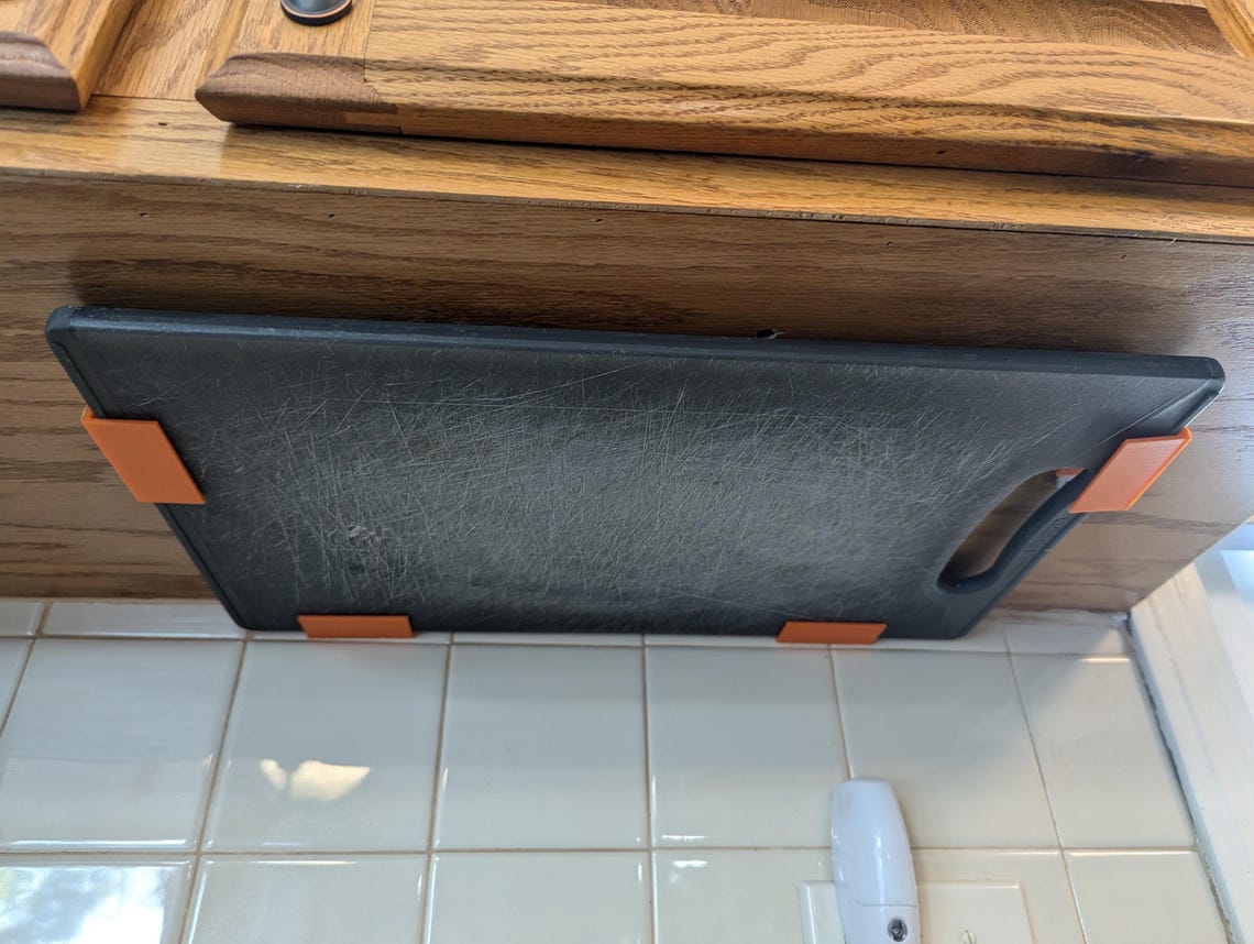 Under Cabinet Cutting Board Tabs Bracket Holder Kitchen Organizer 4 ...