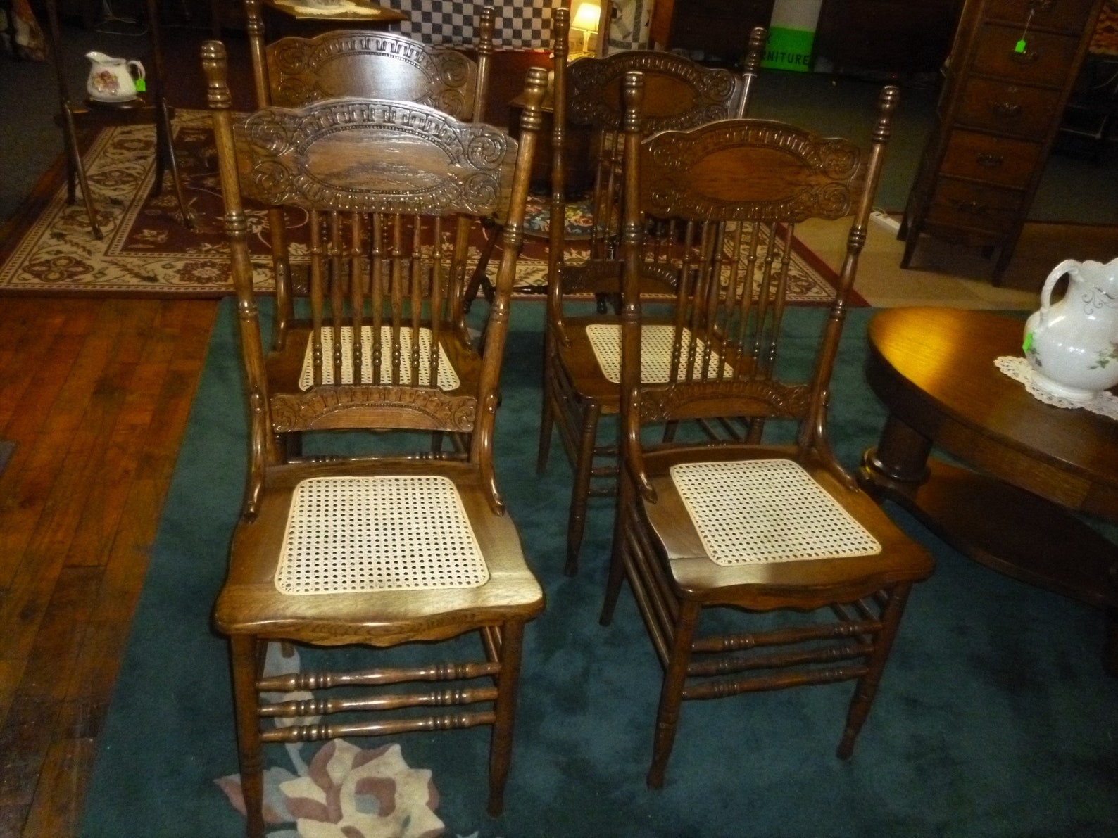 Antique Oak Larkin Chairs 1908 Set of 4 Cane Seats.. Restored ...