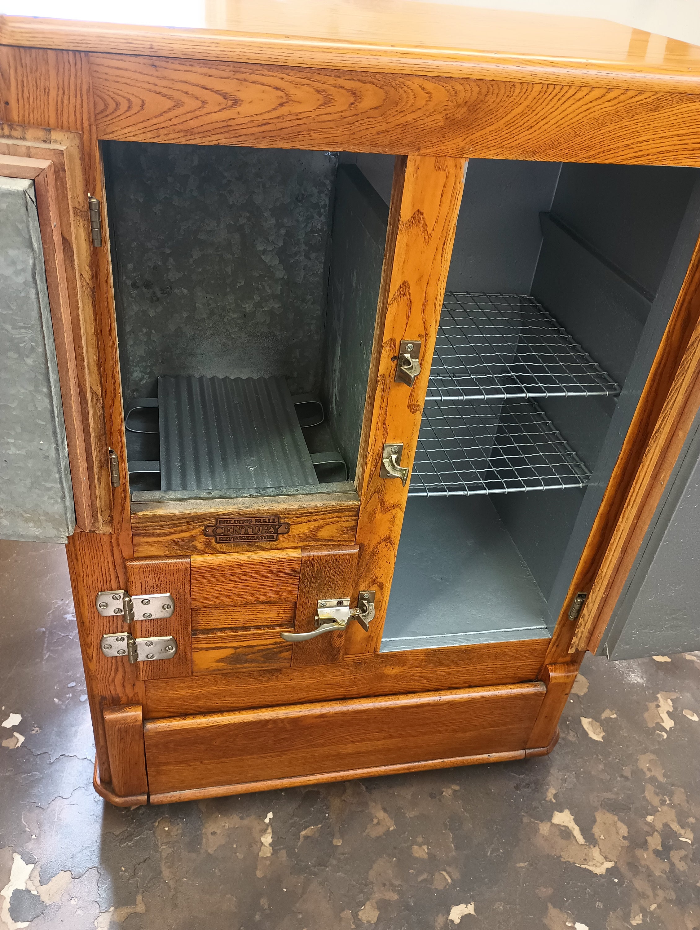 Antique Oak Ice Box Refrigerator 1900's Shipping Calculator Incorrect ...