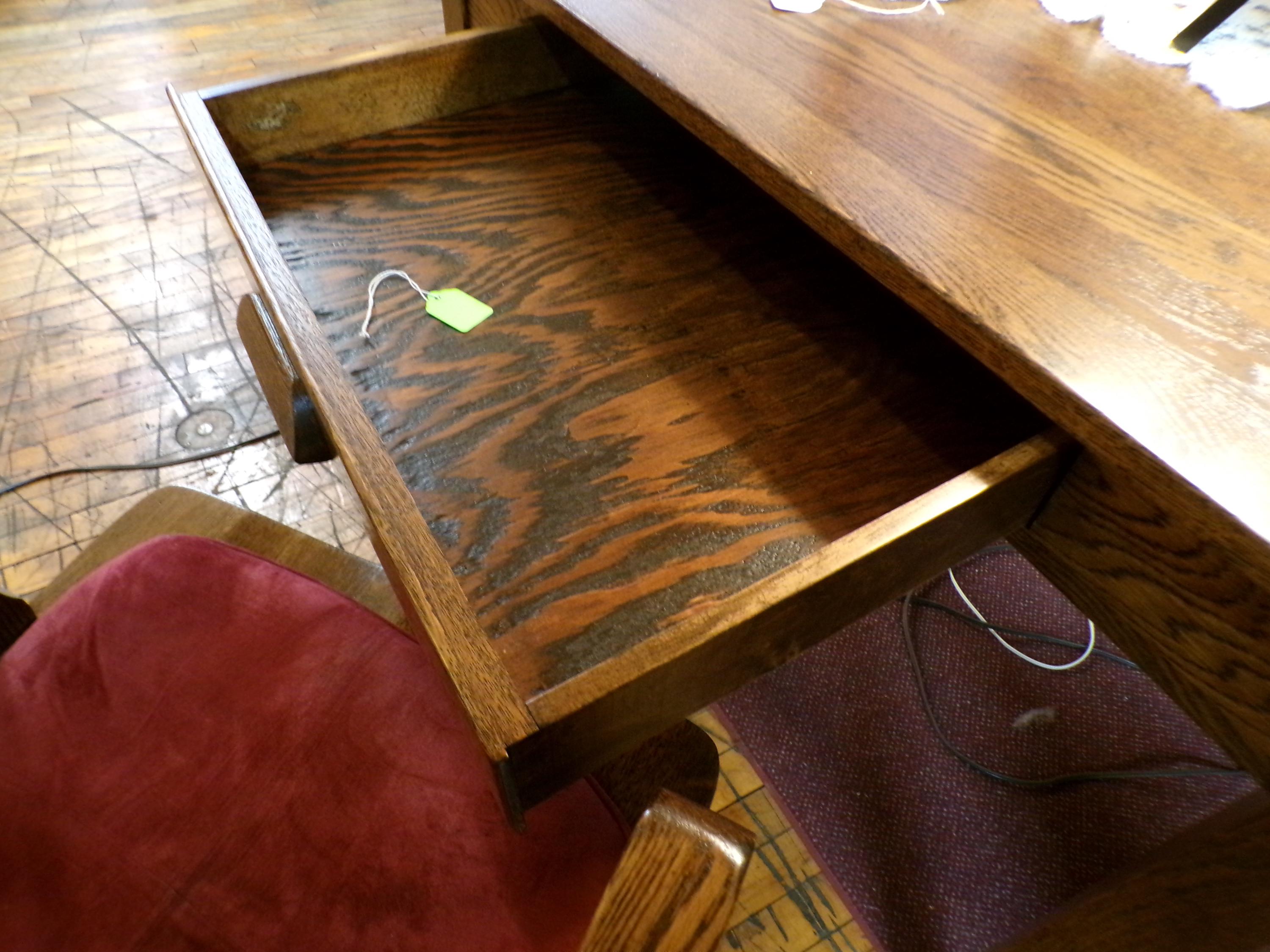 Antique Oak Mission Style Desk, Table , Librady Refinished Shipping ...