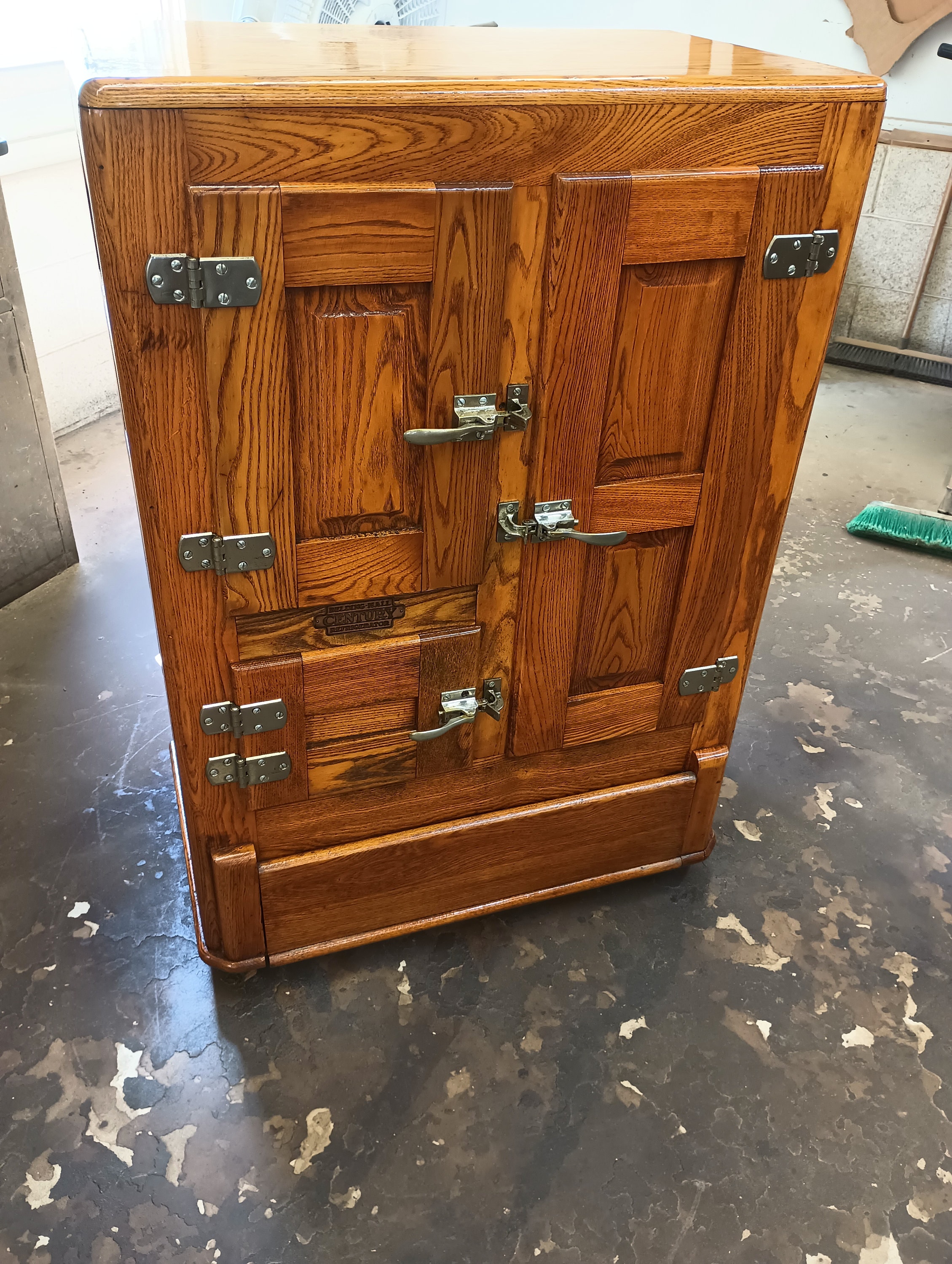 Antique Oak Ice Box Refrigerator 1900's Shipping Calculator Incorrect ...