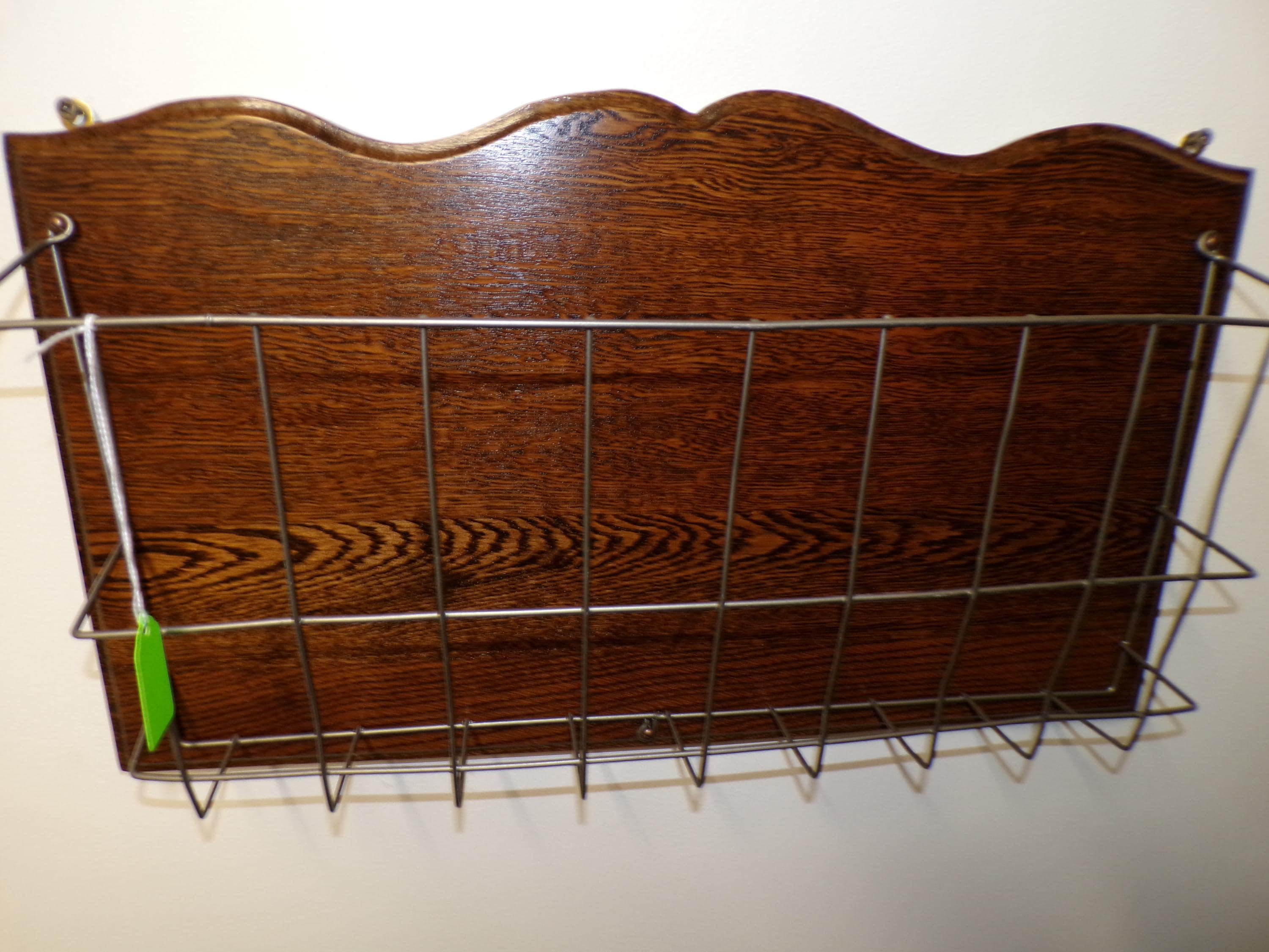 Antique Oak Wall Basket Rack. Hoosier Cabinet Basket and Oak Table Leaf ...