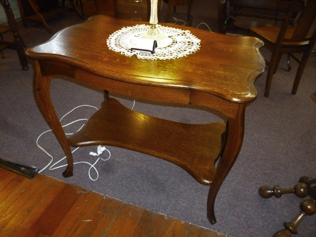 Antique Oak Desk Quarter Sawn Oak Refinished Solid...1900's W/ Drawer ...
