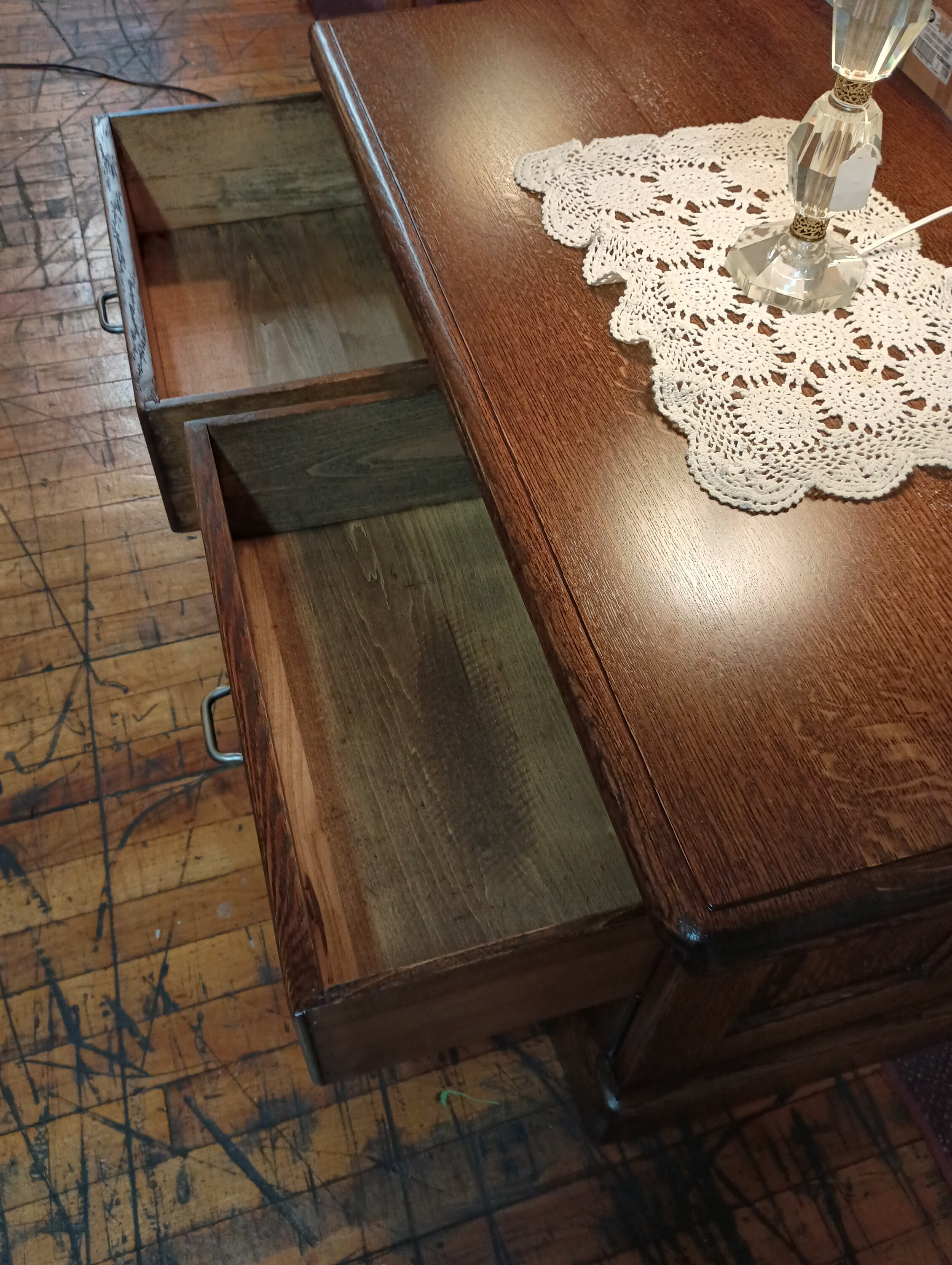 Antique Oak Coffee Table W/ Drawers 1900's Shipping - Etsy
