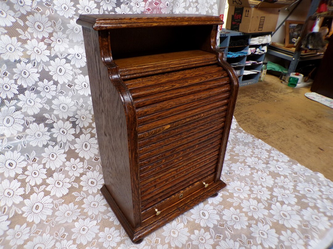 Antique Oak Desk Top Cabinet Postmaster, Humidor, Salesmans Sample ...