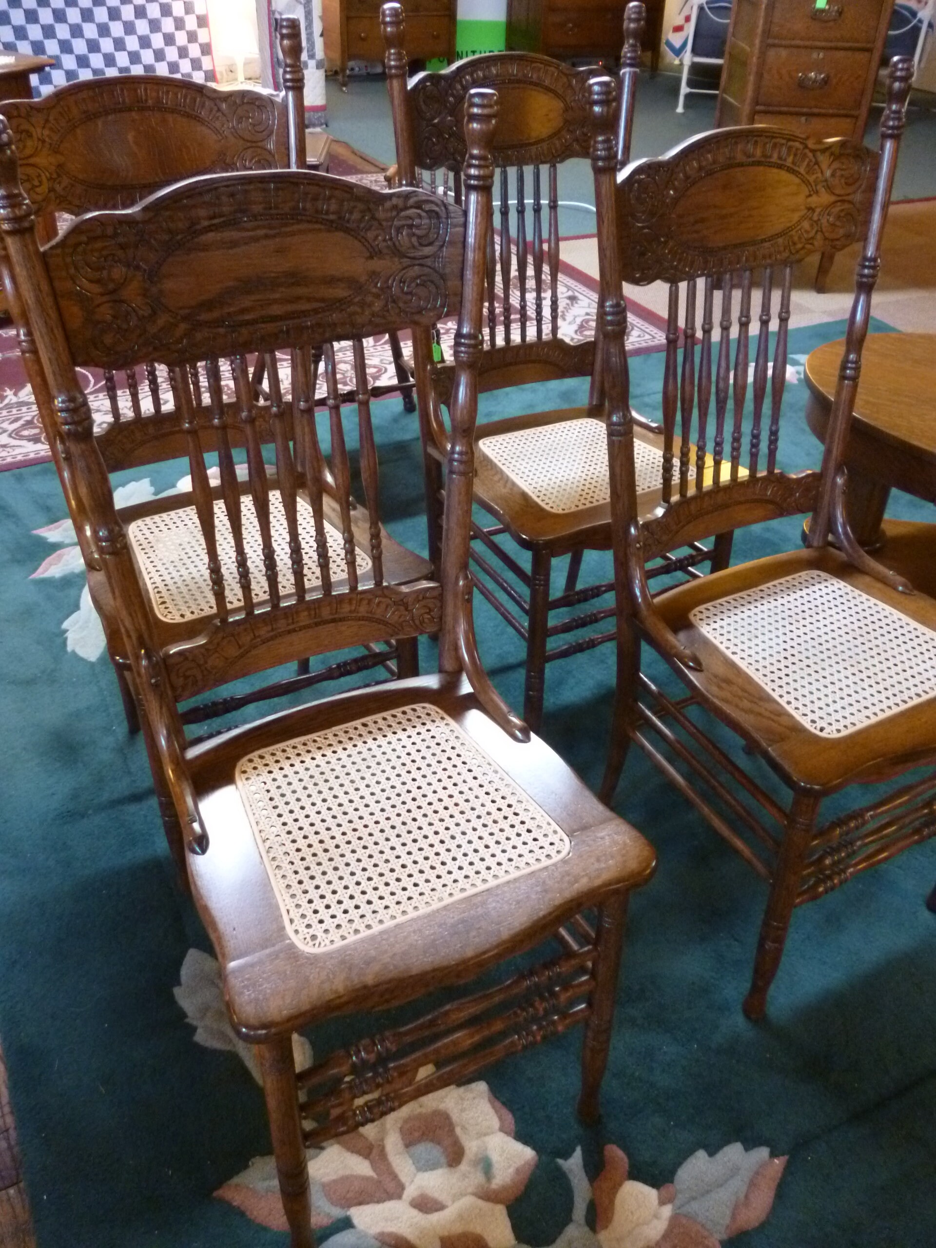 Antique Oak Larkin Chairs 1908 Set of 4 Cane Seats.. Restored - Etsy