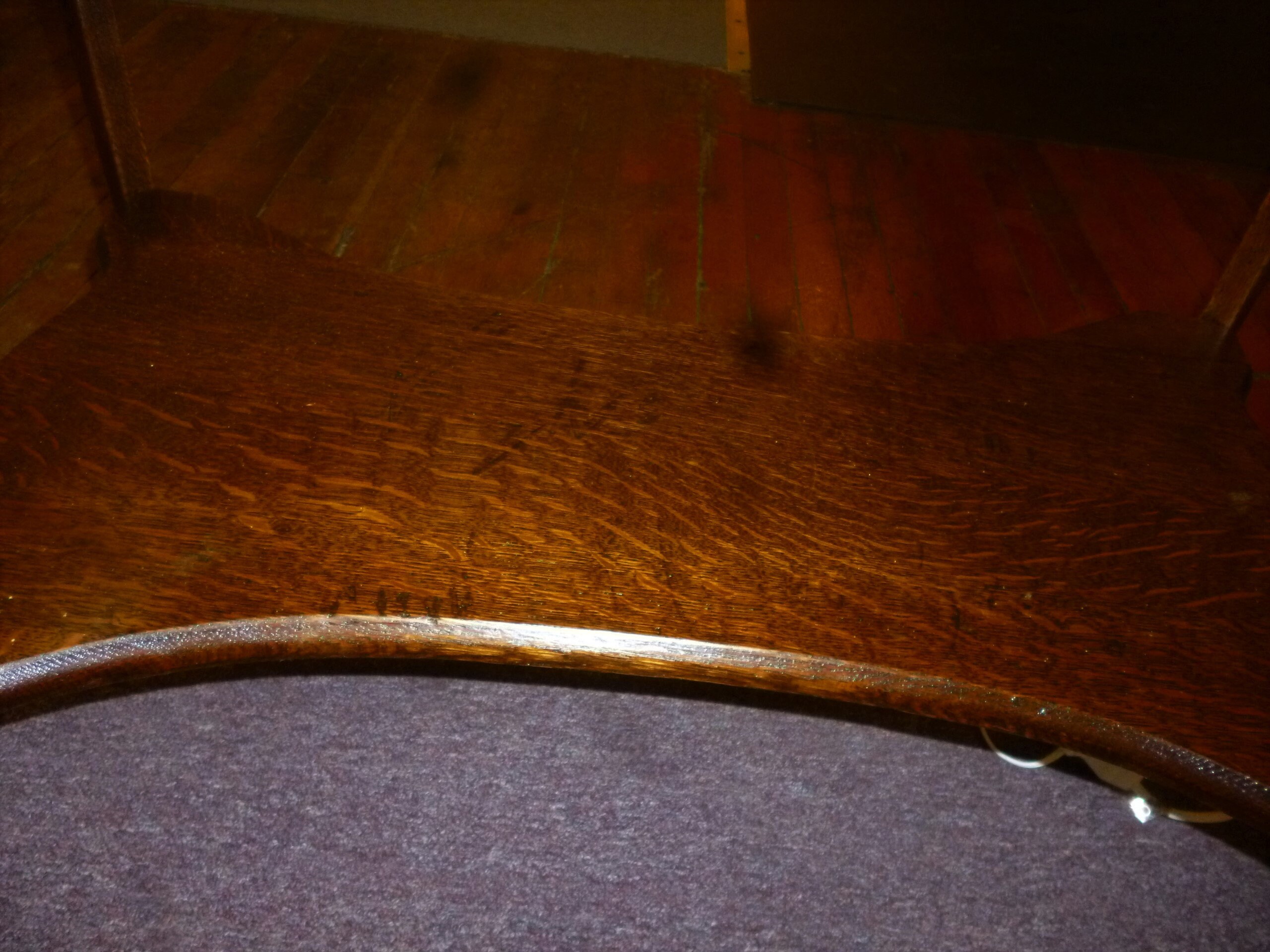 Antique Oak Desk Quarter Sawn Oak Refinished Solid...1900's W/ Drawer ...