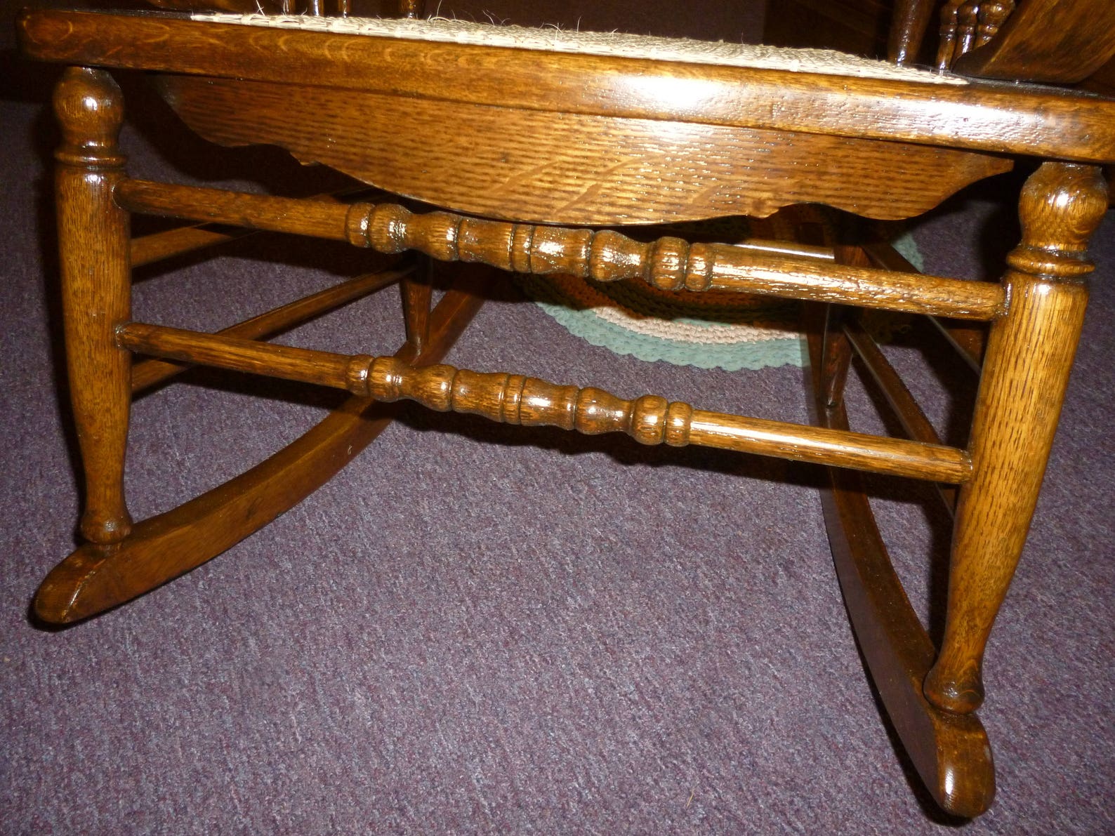 Antique Oak Rocking Chair Pressed Back Bentwood arms | Etsy