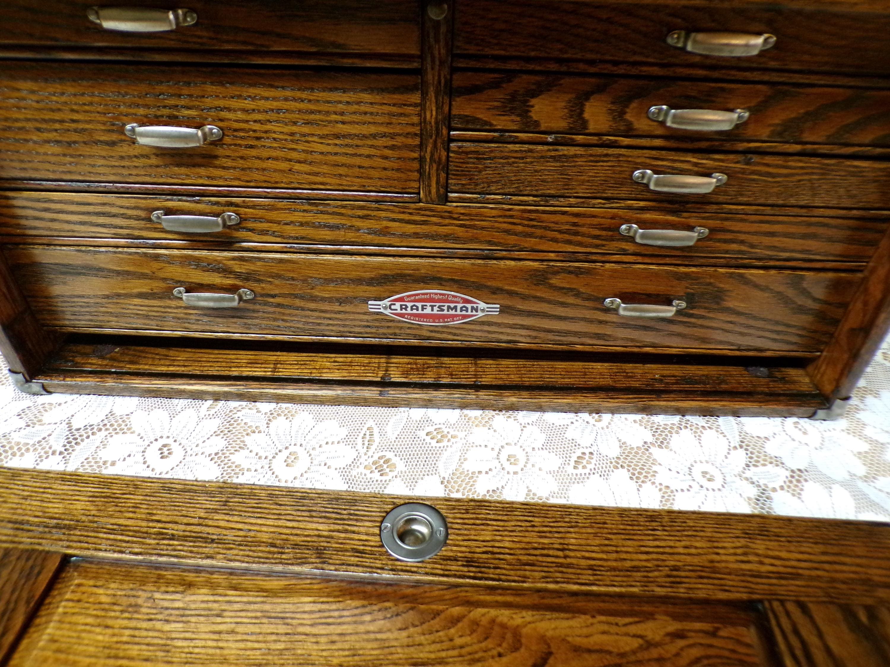 Antique Oak Machinists Tool Chest Craftsman Box 7 Drawer Jewelry Box - Etsy