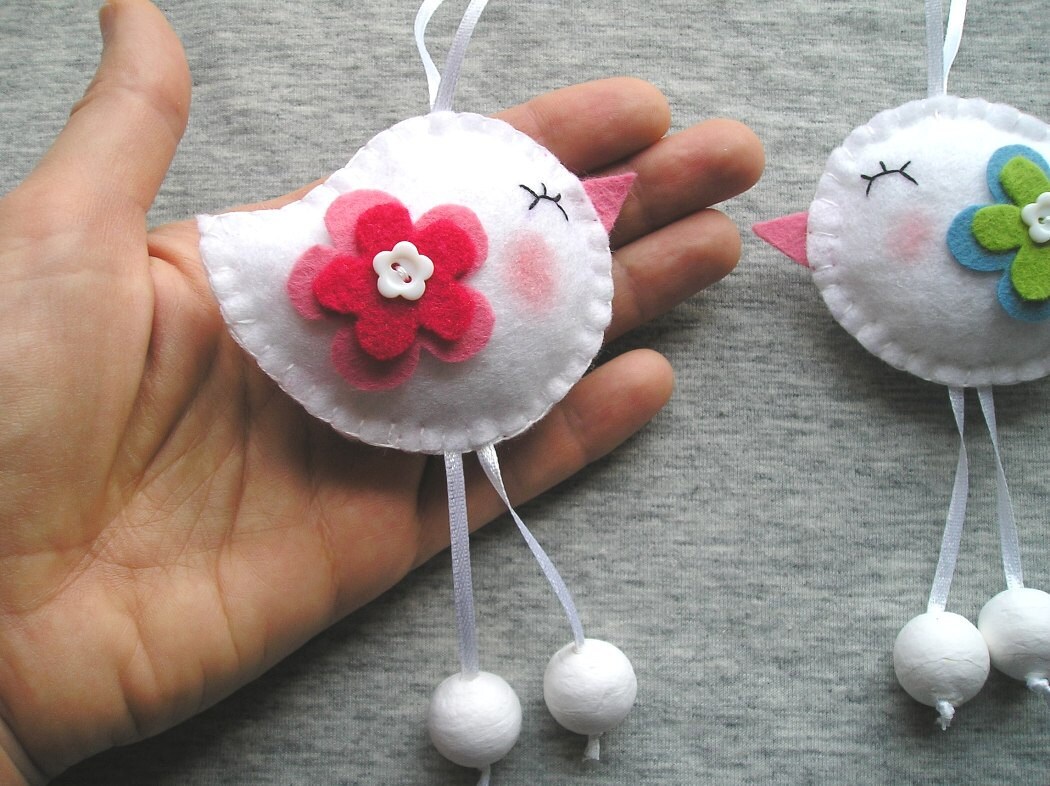 Spring Birds Felt Ornaments Cute Home Decor Funny - Etsy