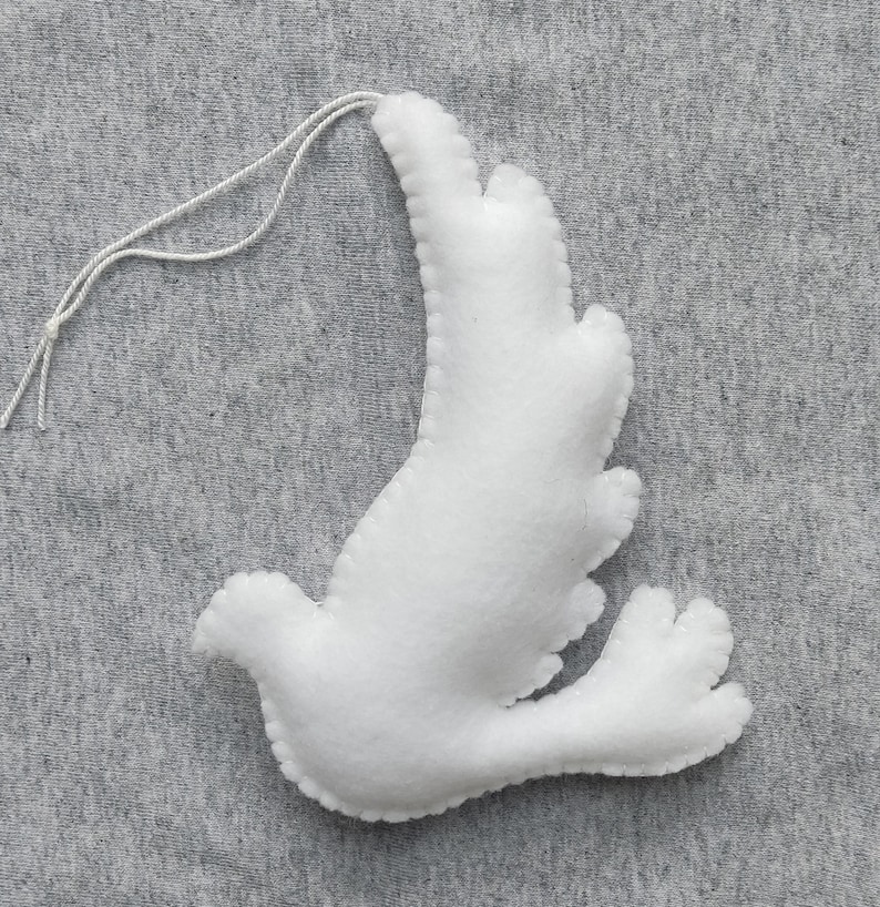 Dove, Bird Ornament, Felt Bird Decor, Bird Hanging, Handmade Decor ...
