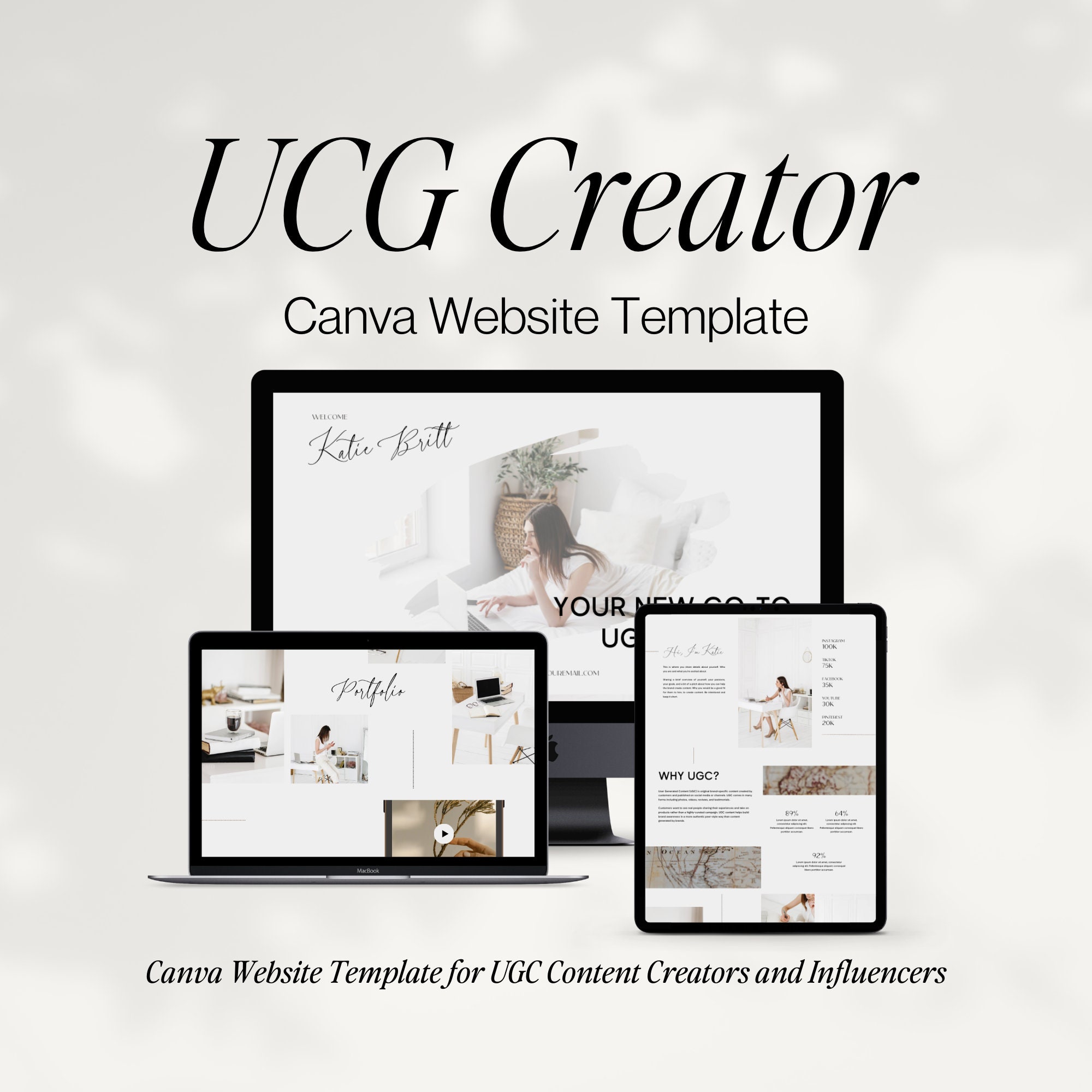 UCG Portfolio Website Template Canva Website Template Content Creators ...
