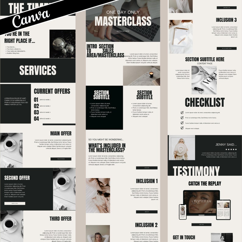 Canva Website Template for Service Providers Canva Template Bold ...