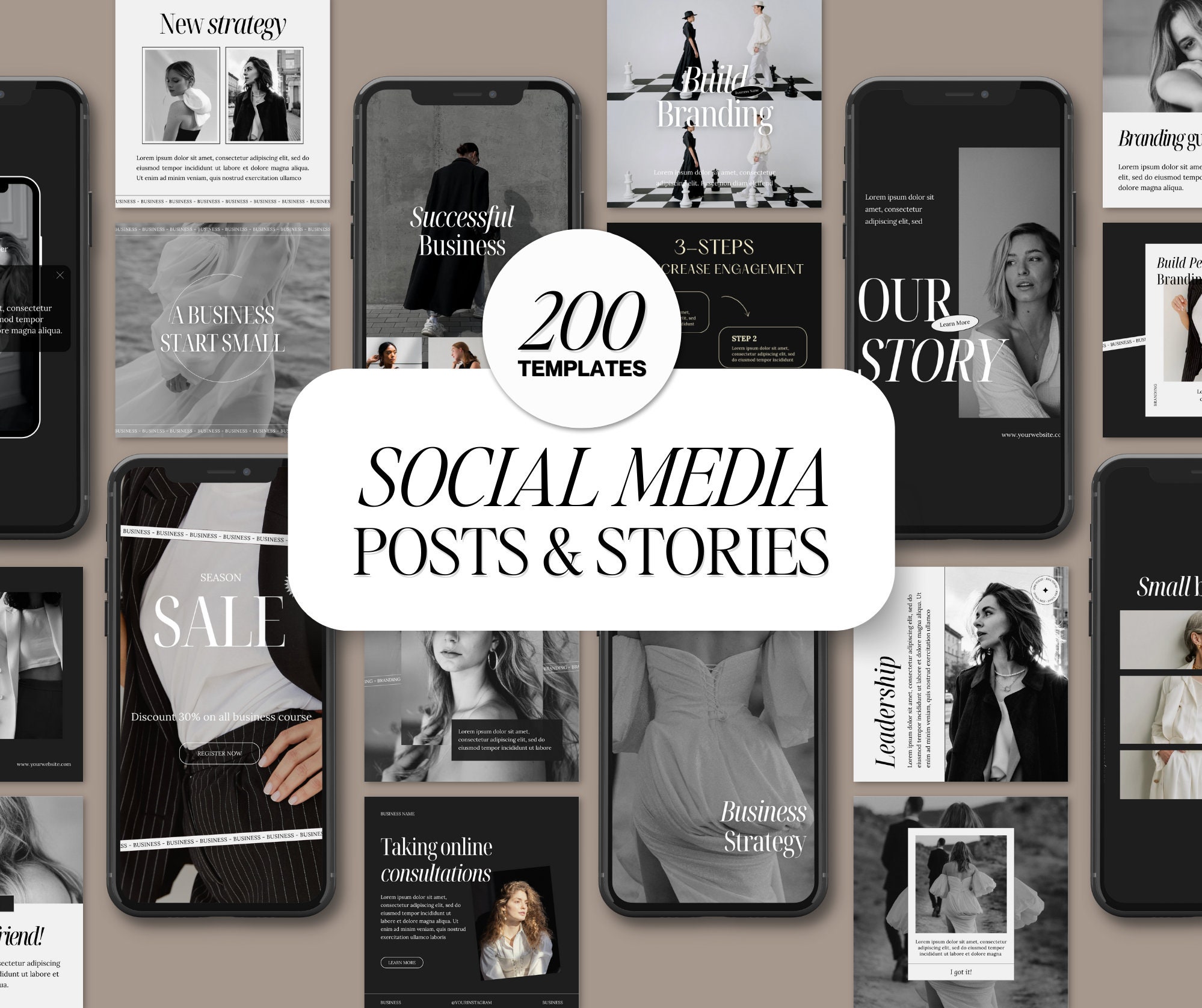 Modern Social Media Templates for Instagram Posts and Stories Bundle ...