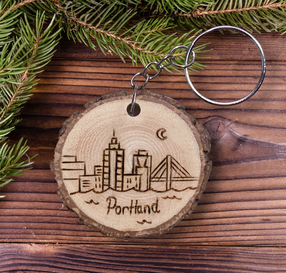 Portland, Maine Skyline Keychain - Etsy