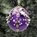 Purple and Gold Christmas Ornament, 3.25 Inch Diameter, Decorative Hook ...