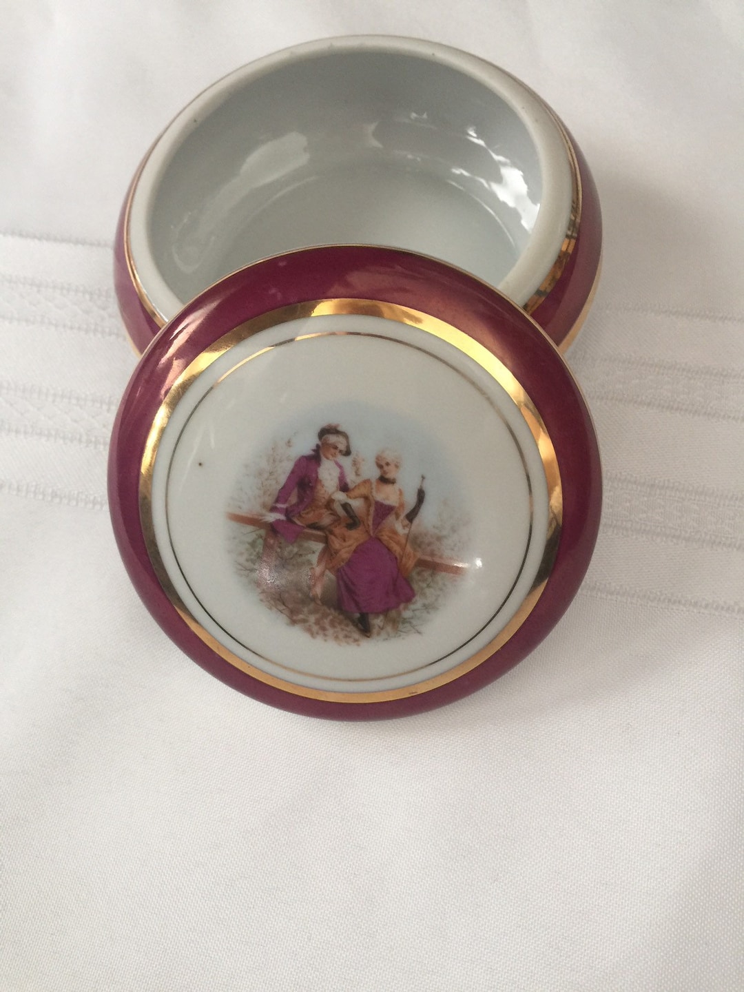 Haruta Empress Porcelain Trinket Powder Box Victorian Couple - Etsy