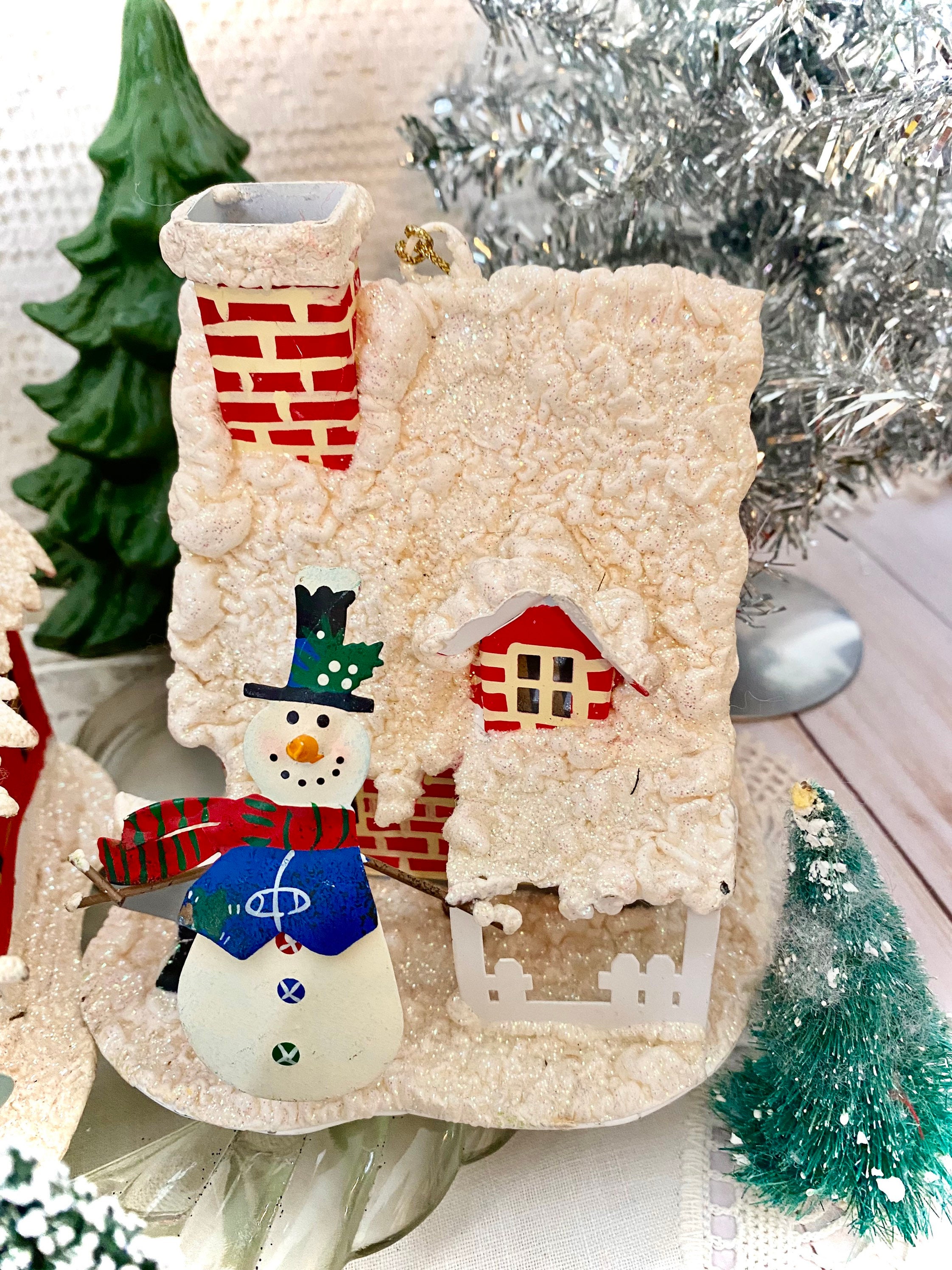 Hallmark Metal Houses Set of 3 Ornaments Tin Snowmen Fire - Etsy