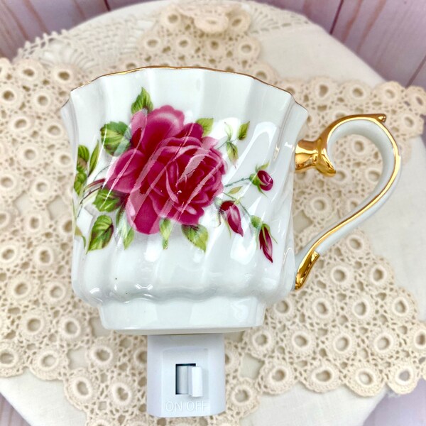 Ceramic Teacup Night Light - Etsy