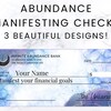 Printable Manifesting Abundance Checks Law of Attraction, Goal Setting ...