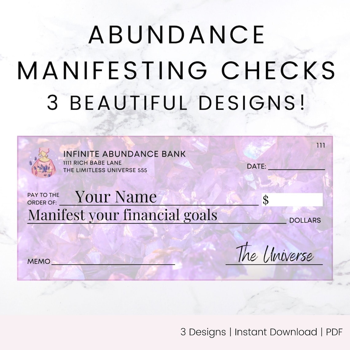 Printable Abundance Checks for Vision Boards | Law of Attraction ...