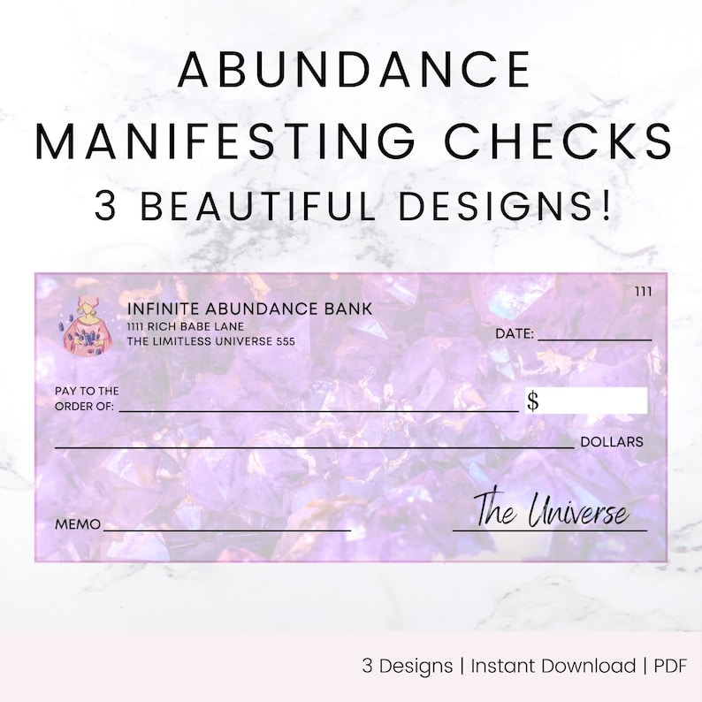 Printable Abundance Checks for Vision Boards Law of | Etsy