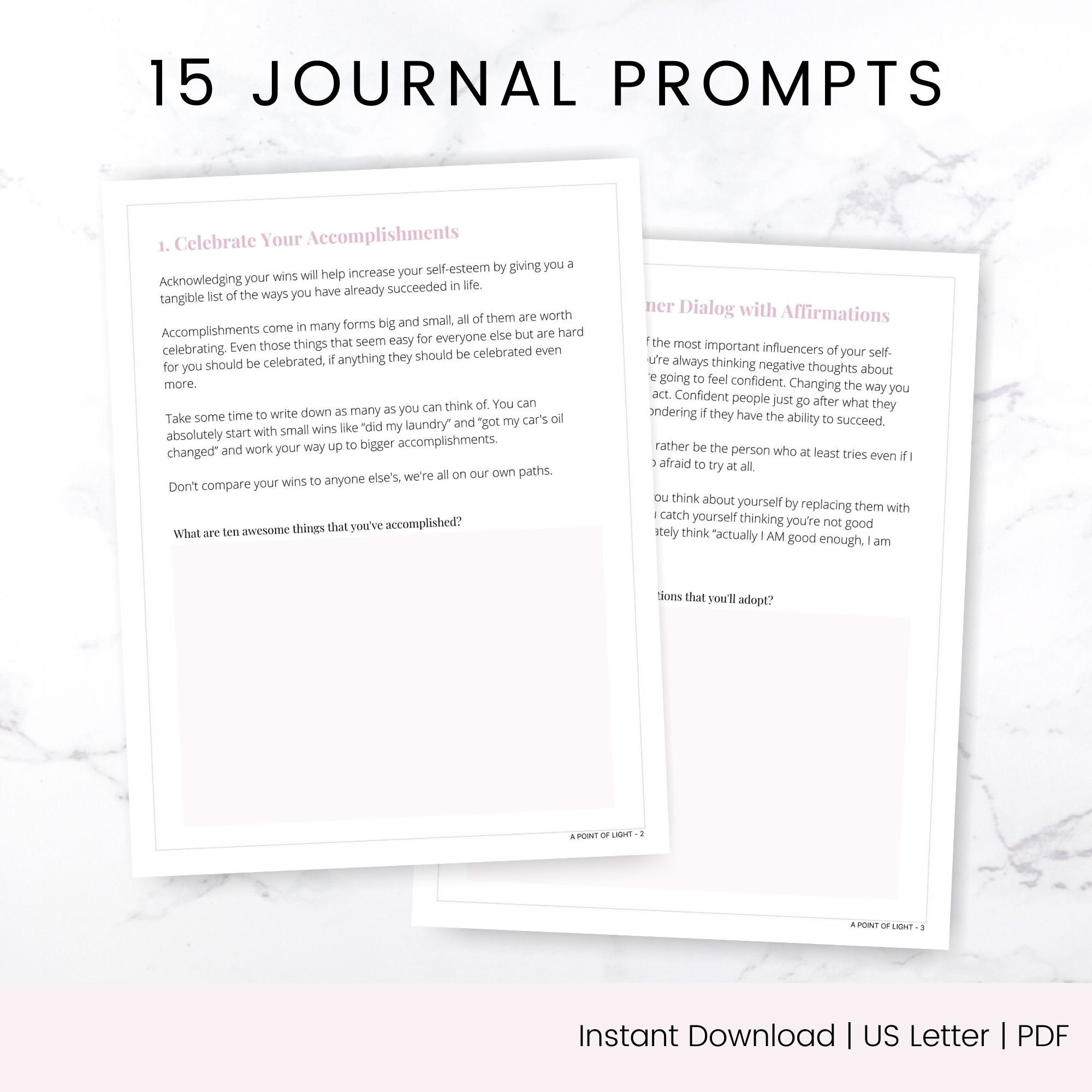 Self-esteem Boosting 17 Page Workbook | Self-confidence Journal Prompts ...