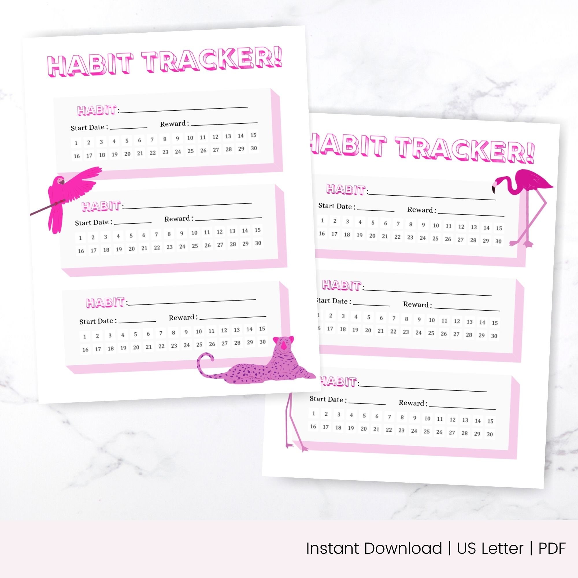 Kids Printable 30 Day Chore/habit Tracker Bundle 5 Fun - Etsy