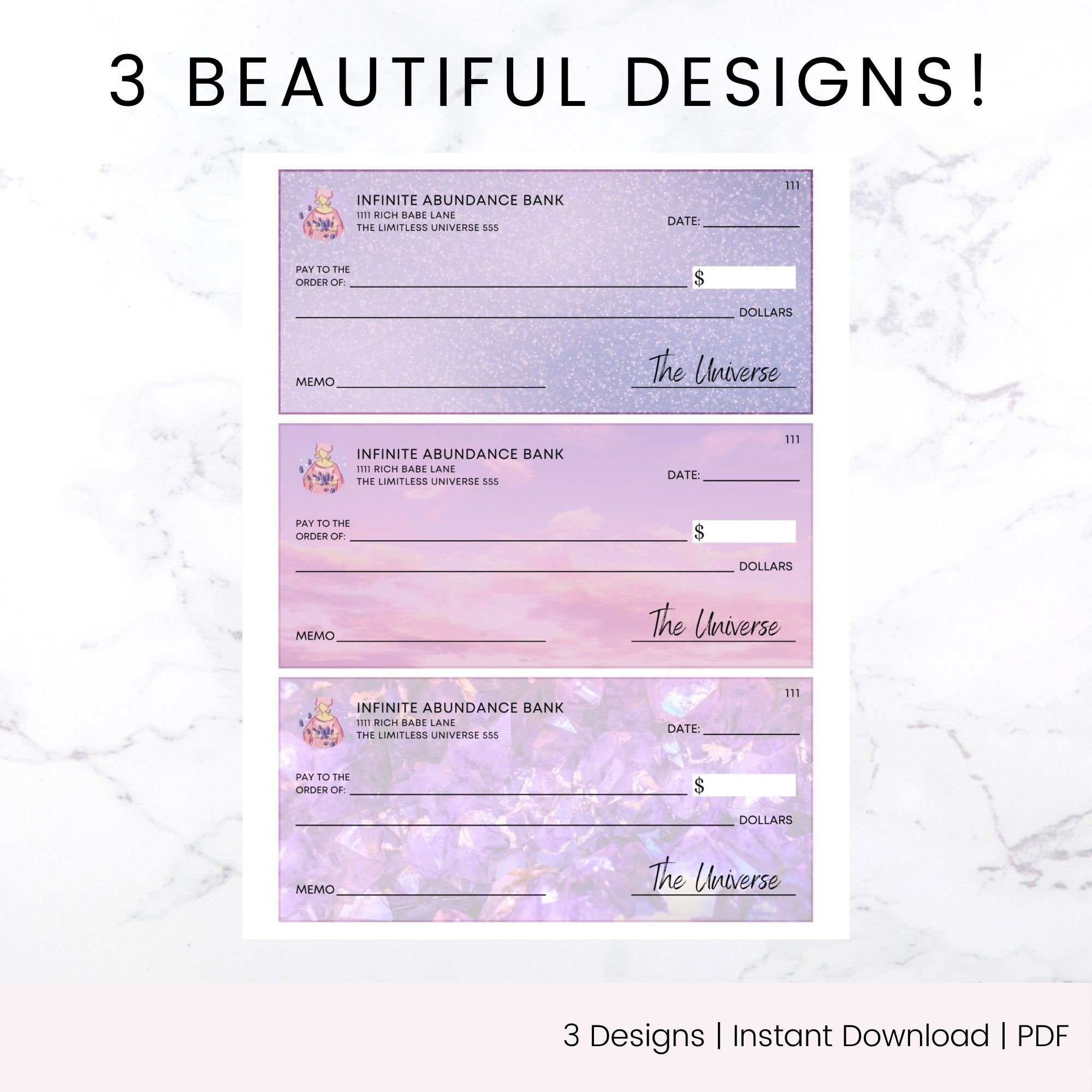 Printable Abundance Checks for Vision Boards | Law of Attraction ...