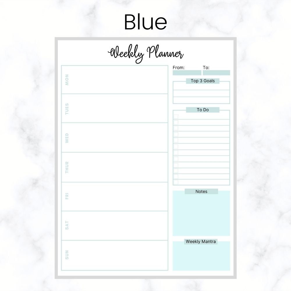 Weekly Planner Printable / 2 Colors Lilac & Blue / Instant Download ...