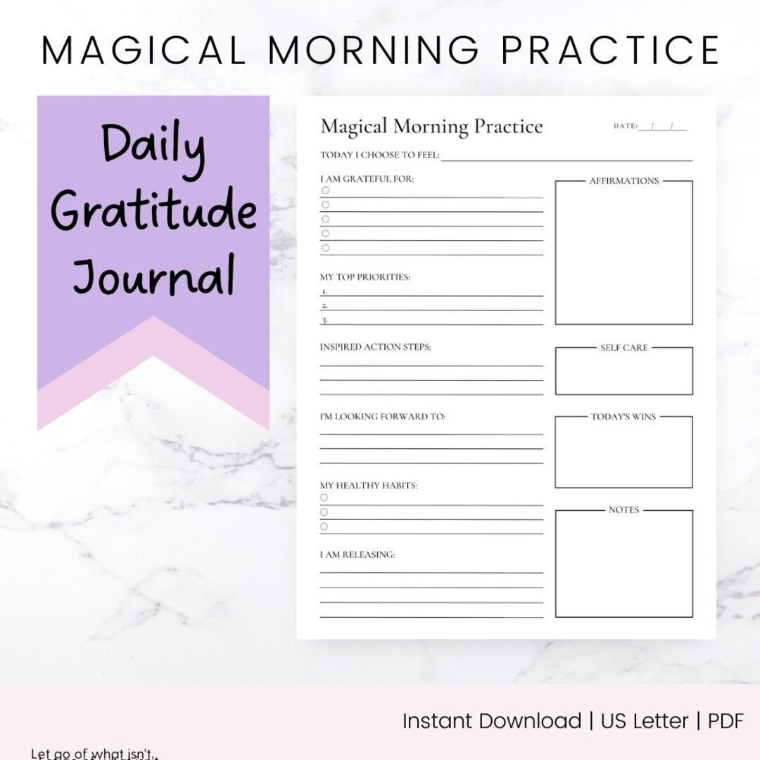 Daily Morning Gratitude Journal Manfestation Journal Intention and Goal ...